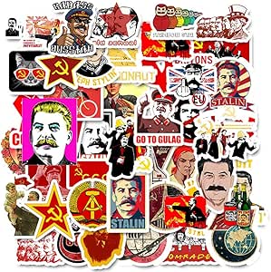 Amazon.com: Vesvory Soviet Stalin Socialist Doodle Sticker, Vinyl ...