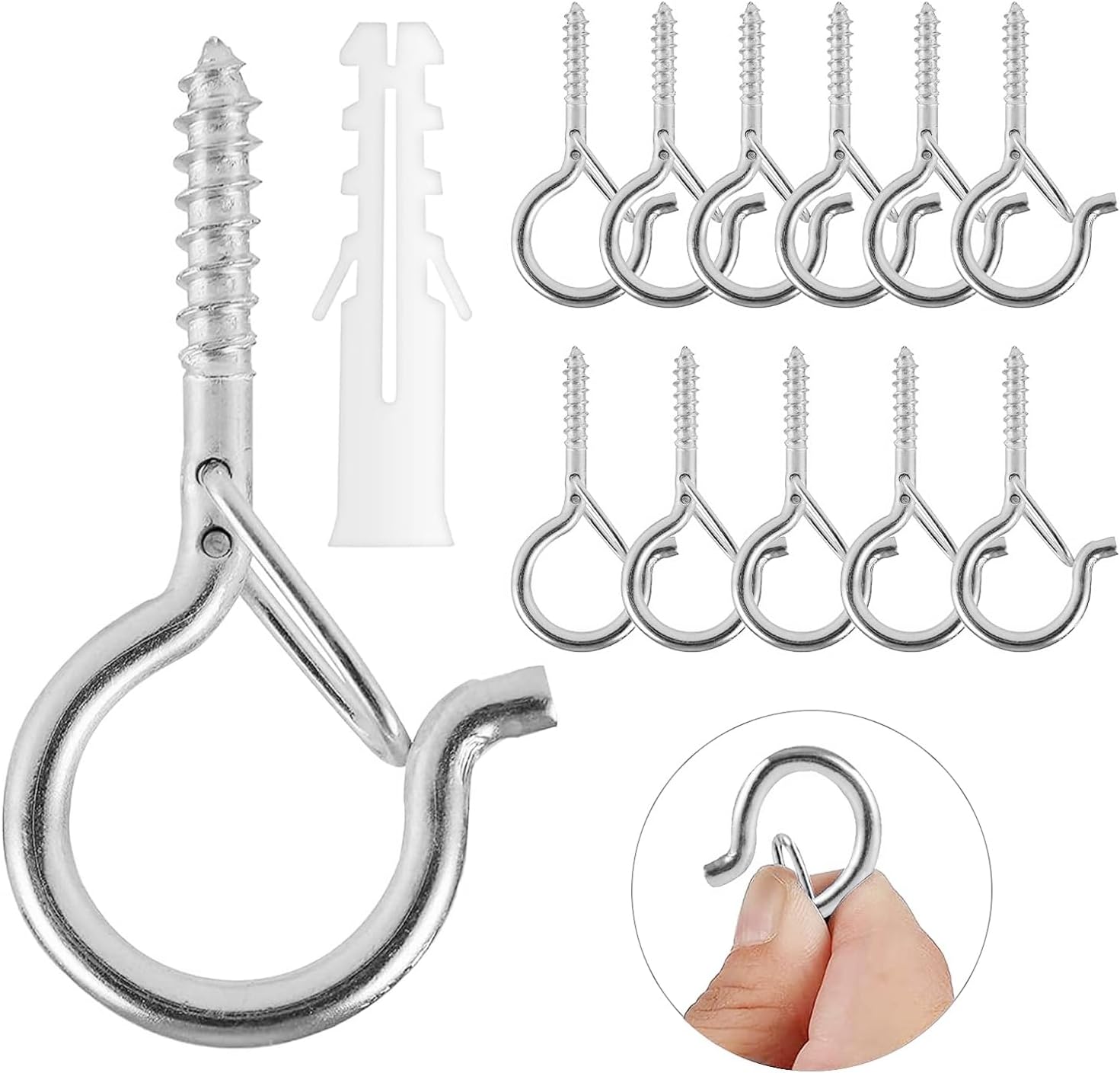 Q-Hanger Screw Hooks, 12pcs Screw Hooks Outdoor Light Wire Hooks with ...