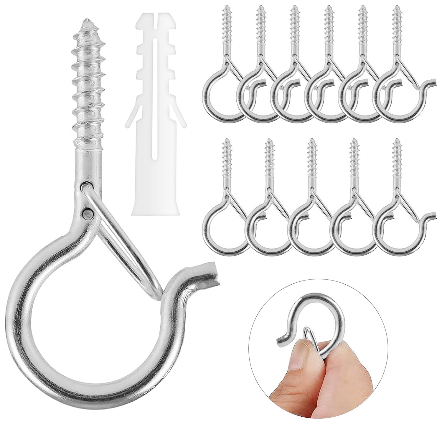 Q-Hanger Screw Hooks, 12pcs Screw Hooks Outdoor Light Wire Hooks with ...