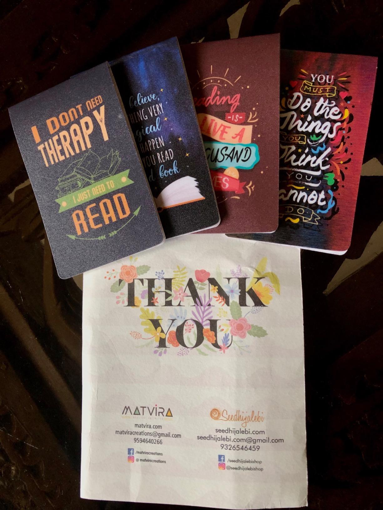 Seedhi Jalebi | Pack of 4 Magnetic Bookmarks | Design Set 12 | Gift for ...