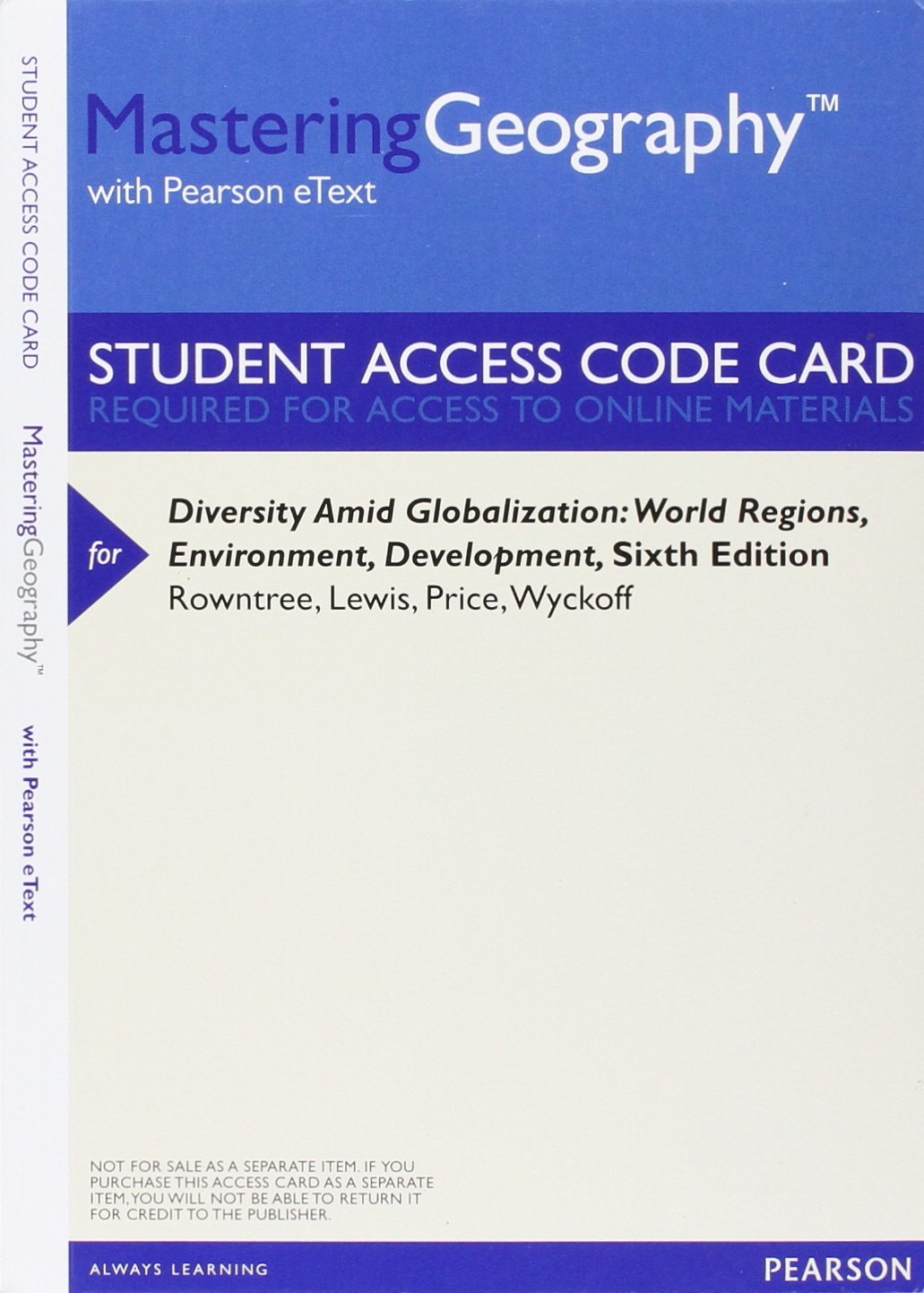 MasteringGeography with Pearson eText - ValuePack Access Card - for ...