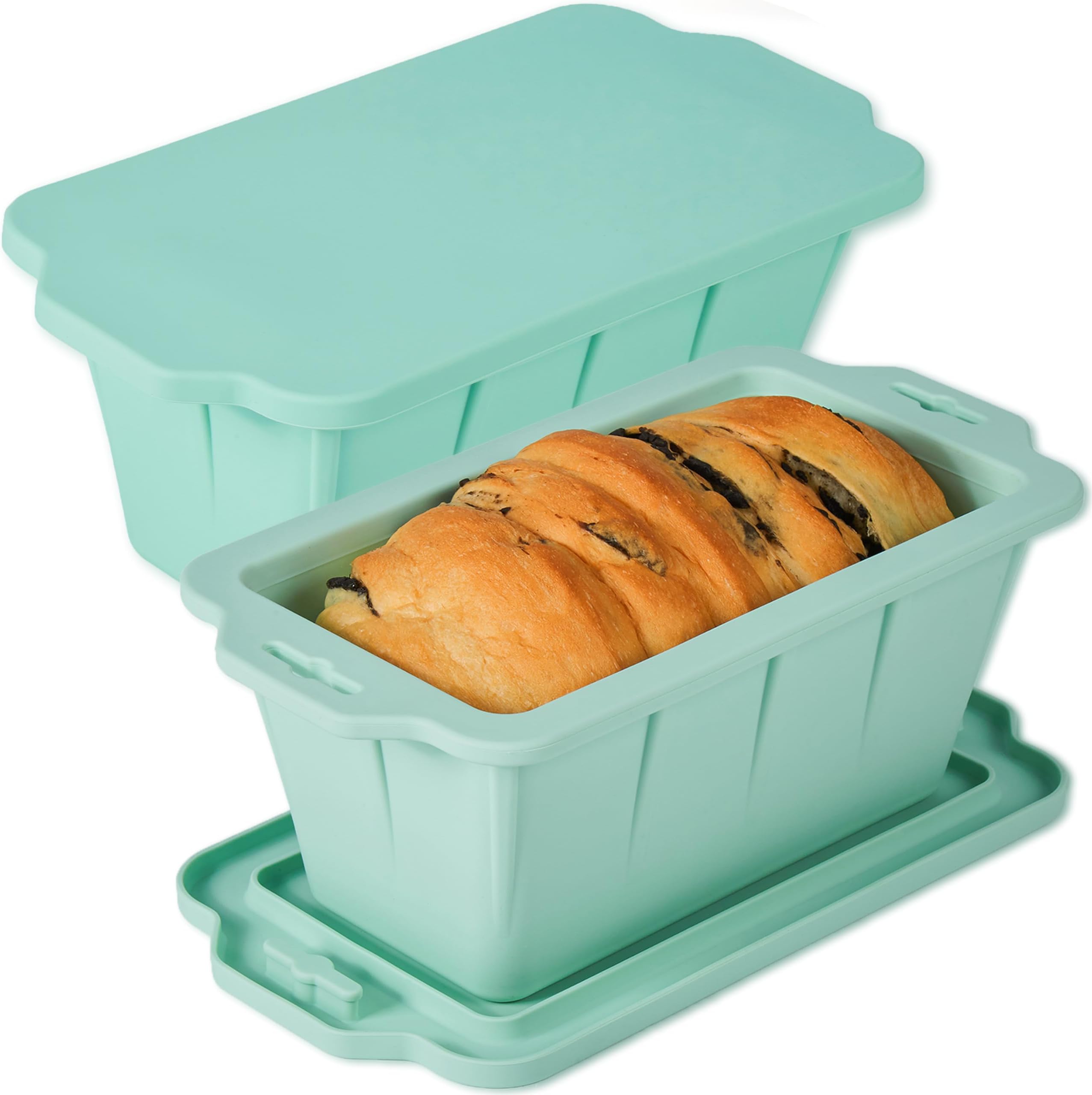 Amazon.com: Silicone Large Bread Pan Set - Non-Stick 2PCS Baking Mold ...