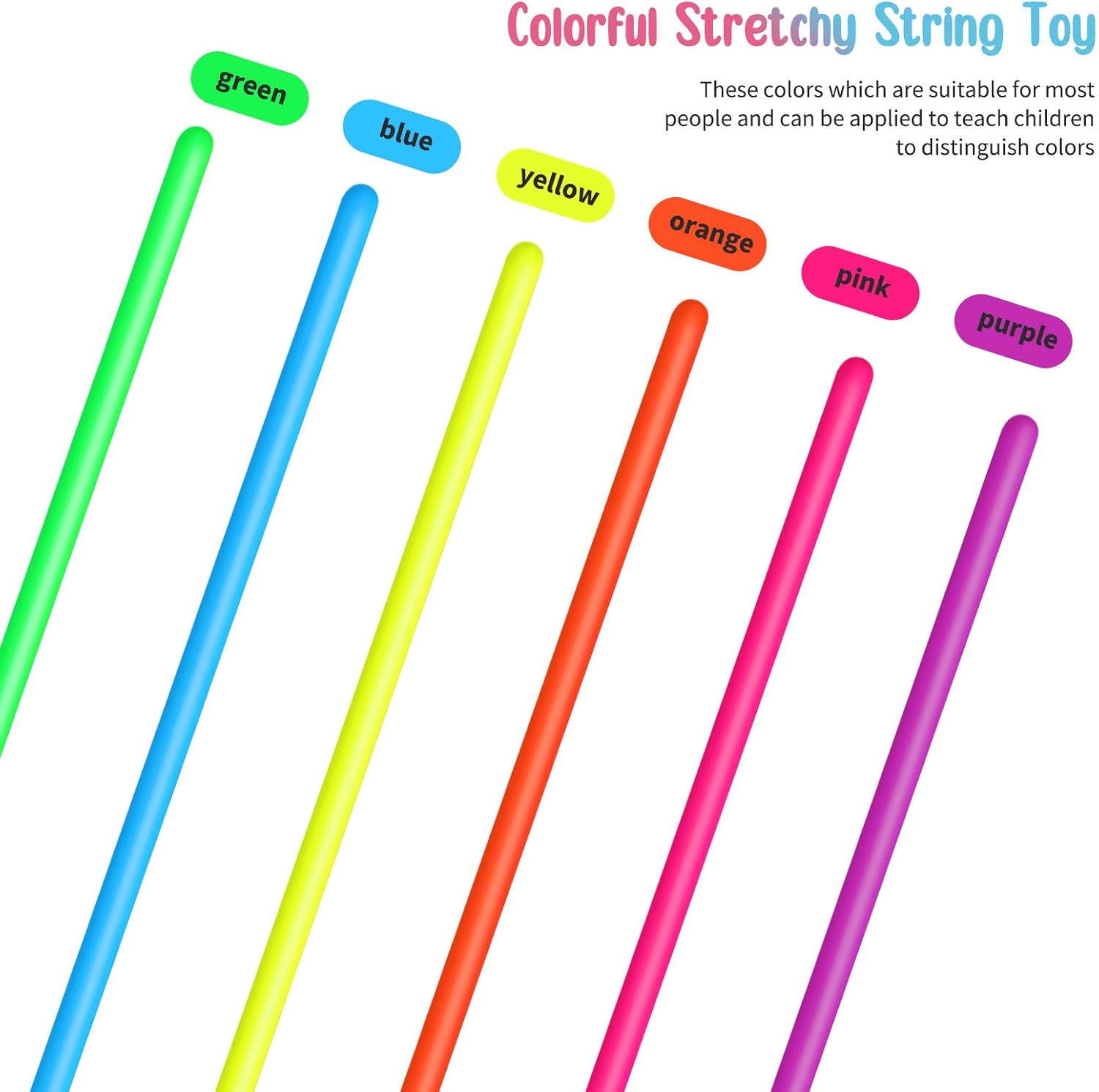 6 Pieces Sensory Stretchy String Toy Colorful Stretchy String Sensory ...