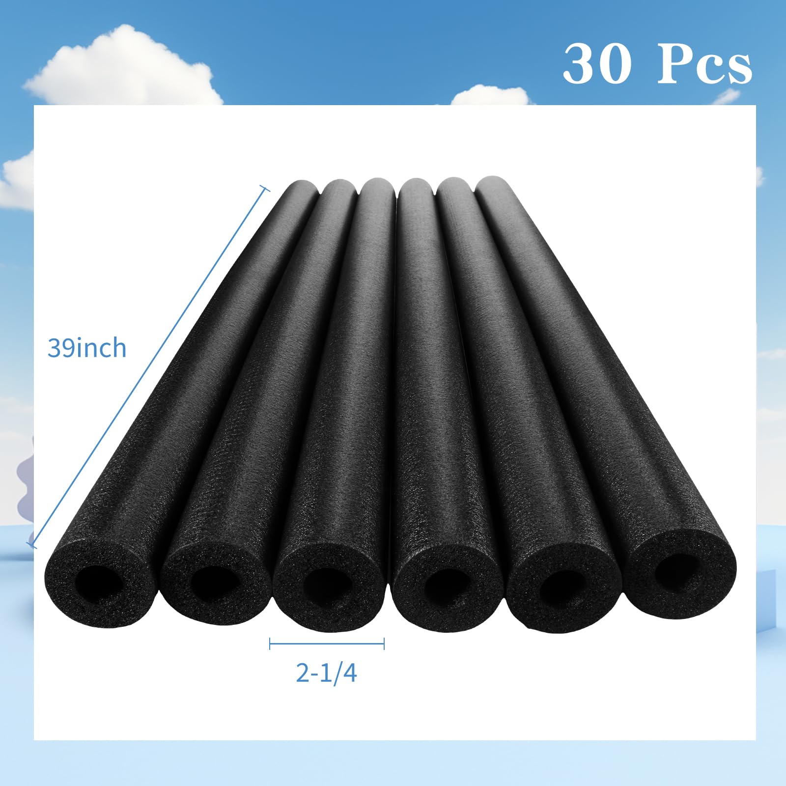 Sratte 30 Pcs Hollow Pool Noodles Bulk 39 inch Bright Foam Swim Noodles ...