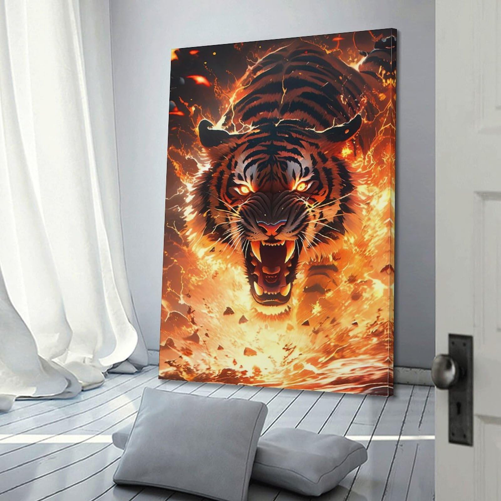 Angry Tiger Drawing Angry Tiger Face With Splash Acrylic Art Banksy