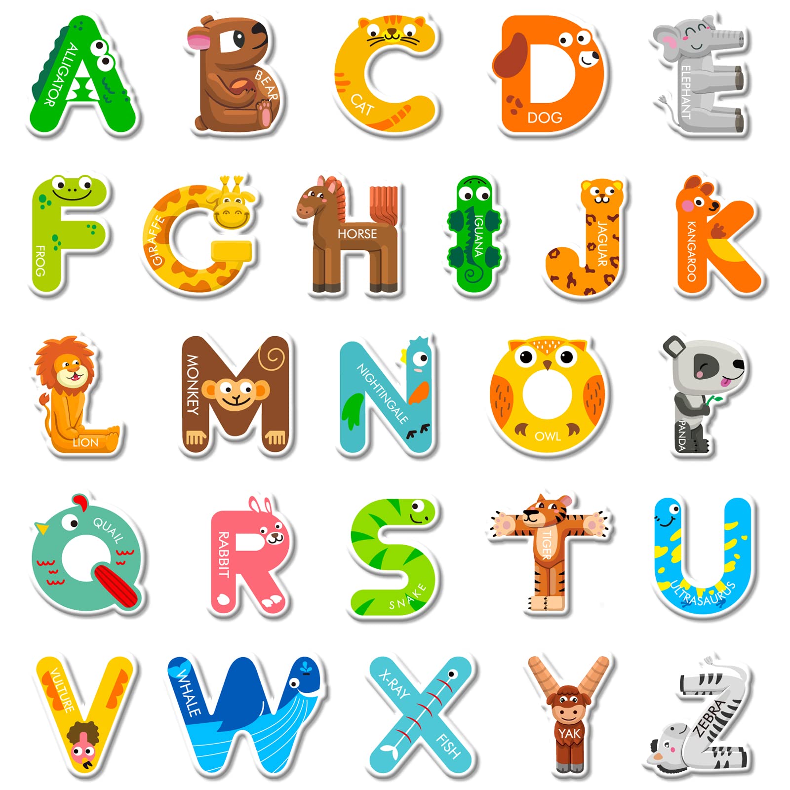 Amazon.com: Whaline 52Pcs Alphabet Letters Thick Gel Clings Cute ...