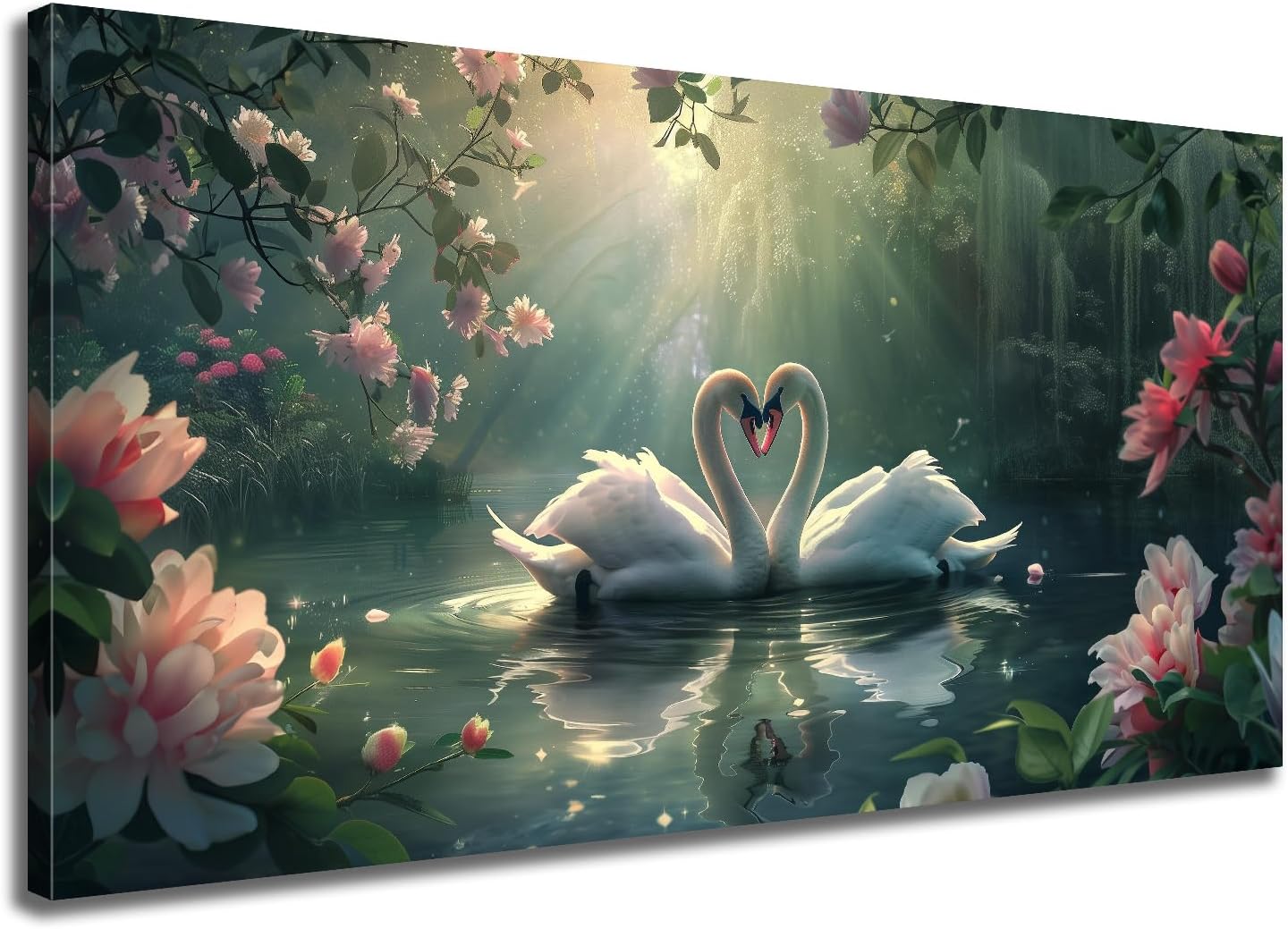 Amazon.com: GLOKAKA Romantic Swan Wall Art for Bedroom Swan Couple ...