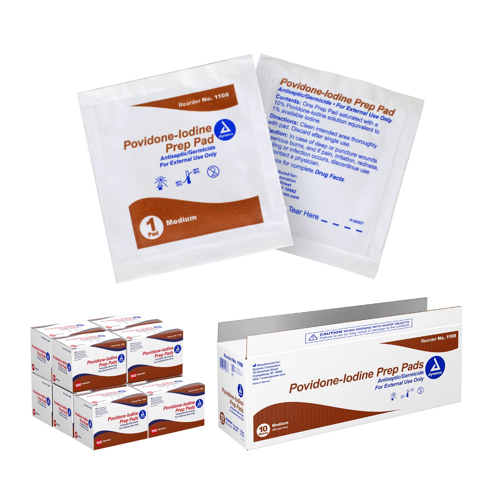 Amazon.com: Dynarex Povidone Iodine Prep Pads, Medium Sized Pads ...