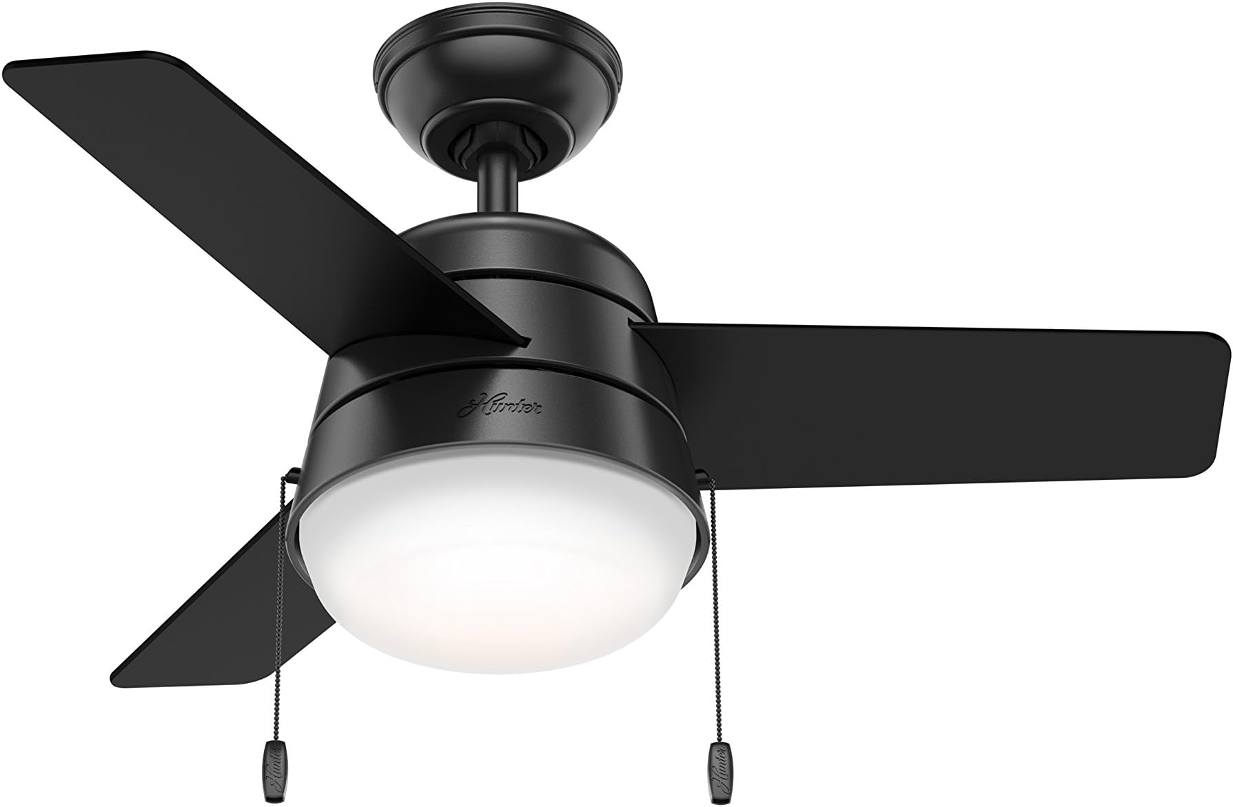 Hunter Fan 42 inch Contemporary Matte Black Indoor Ceiling Fan with ...