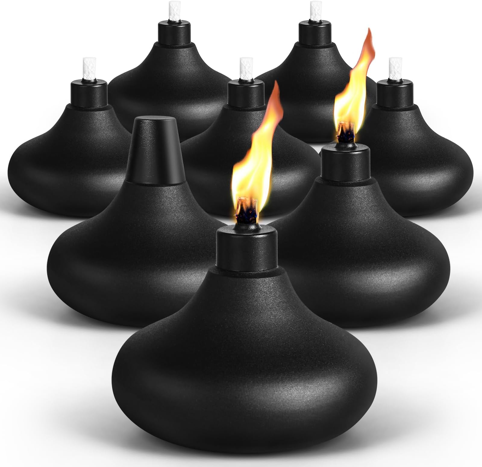 Amazon.com : 4 Pack Glass Table Top Torches Tesrago, Citronella Torches ...