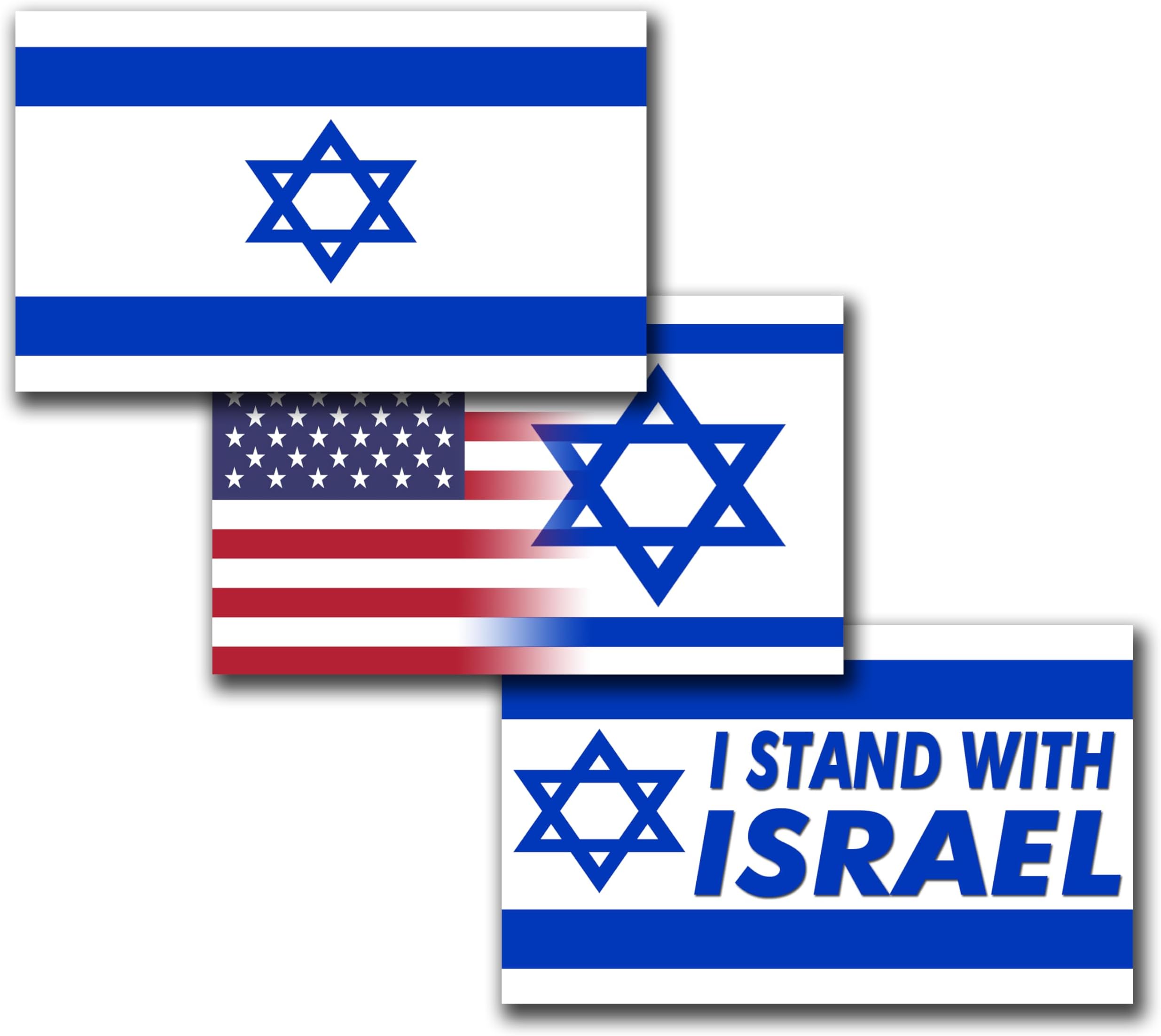 Amazon.com - 3-Pack Israel Flag, I Stand with Israel and Israel/USA ...