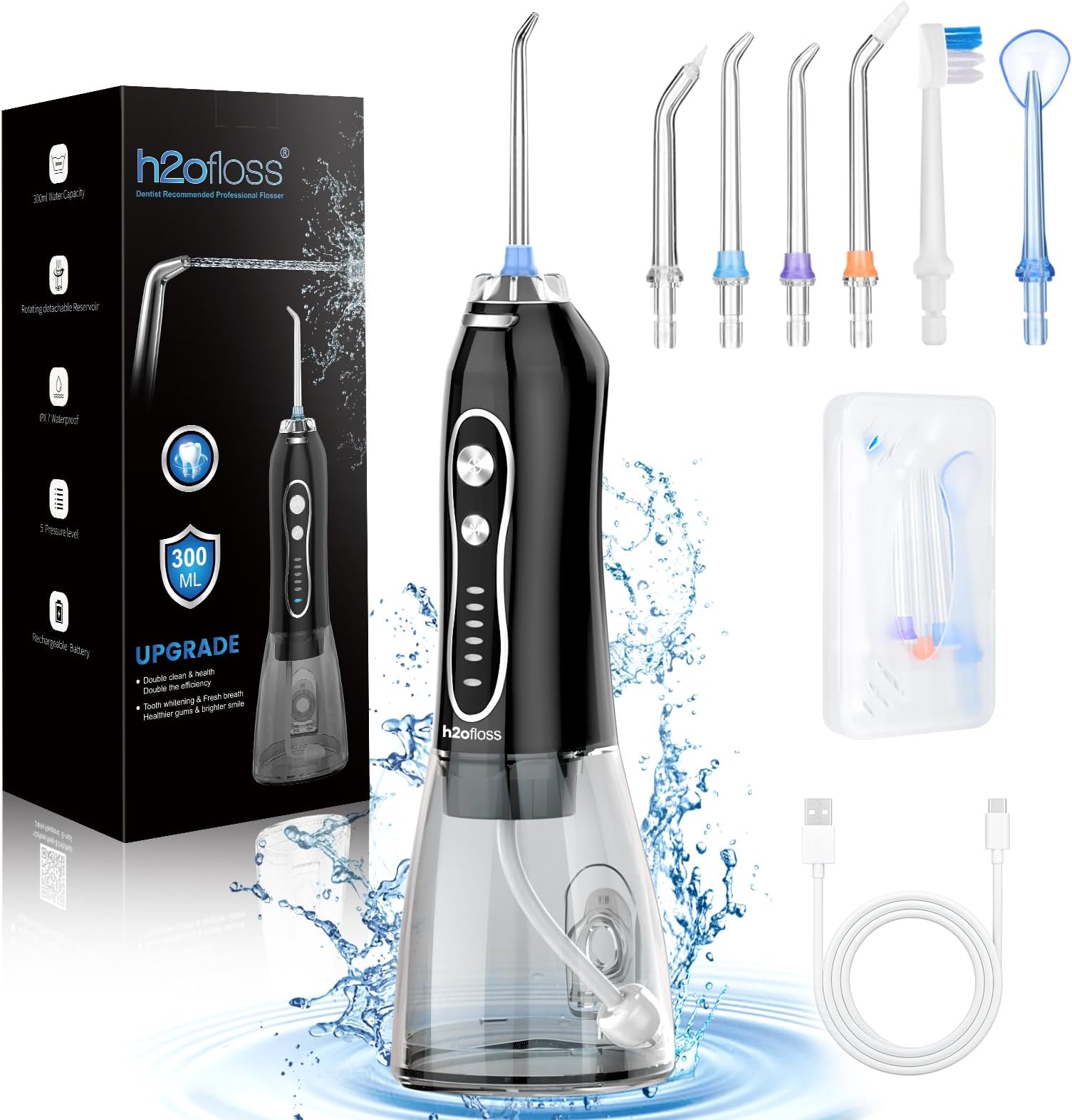 Amazon.com: H2ofloss Water Dental Flosser Teeth Pick -Portable Oral ...