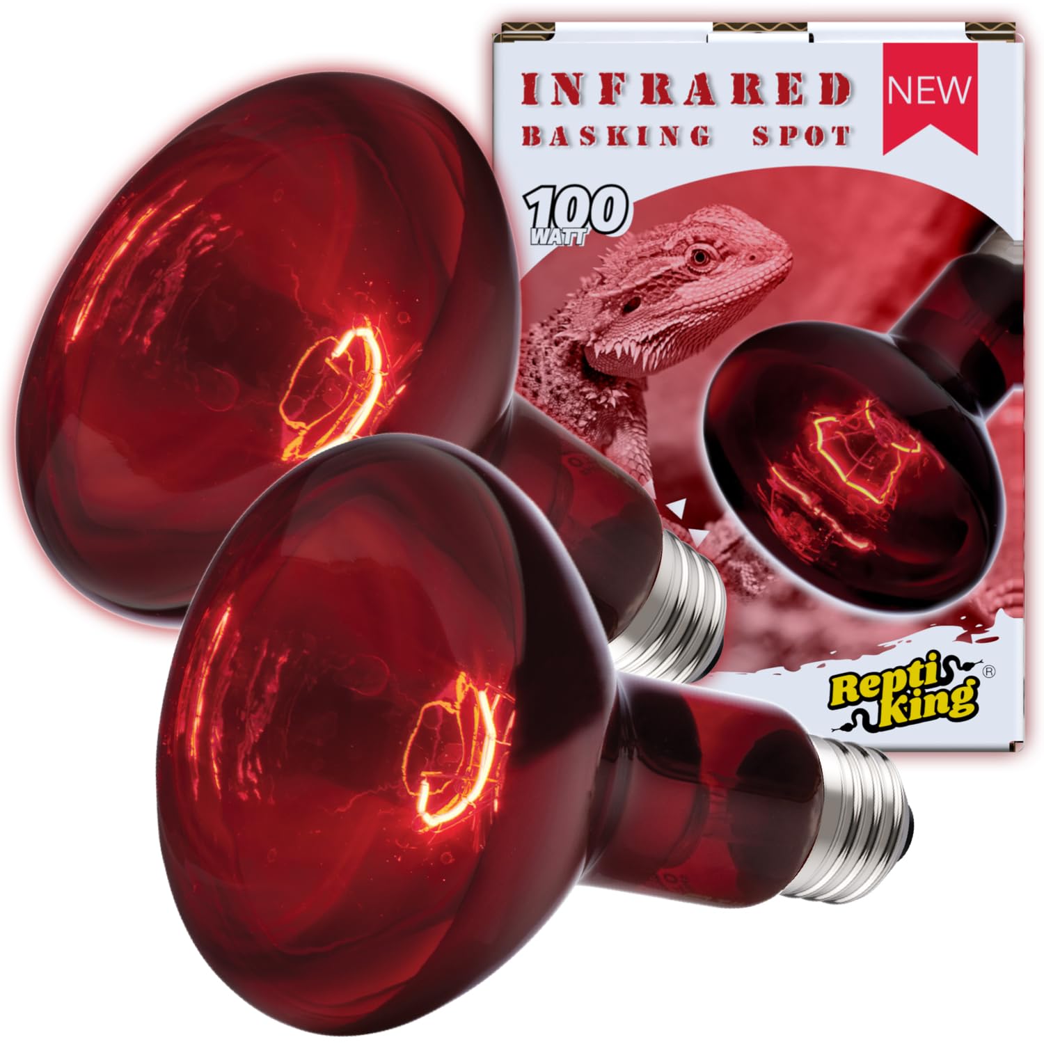 Snapklik.com : Red Basking Bulb For Reptiles, 2 Pack 100W Upgraded ...