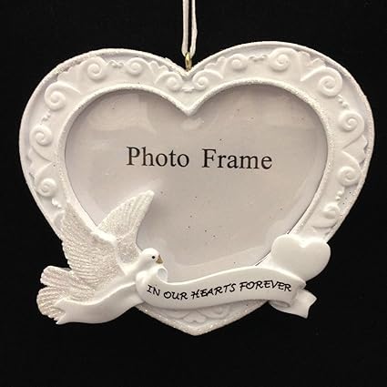 Amazon.com: In Our Hearts Forever" Memorial Photo Frame Ornament : Home ...