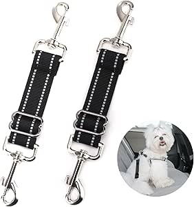 2 Pcs Dog Collar Clips, Double Ended Backup Clip Strap Nylon Dog Collar ...