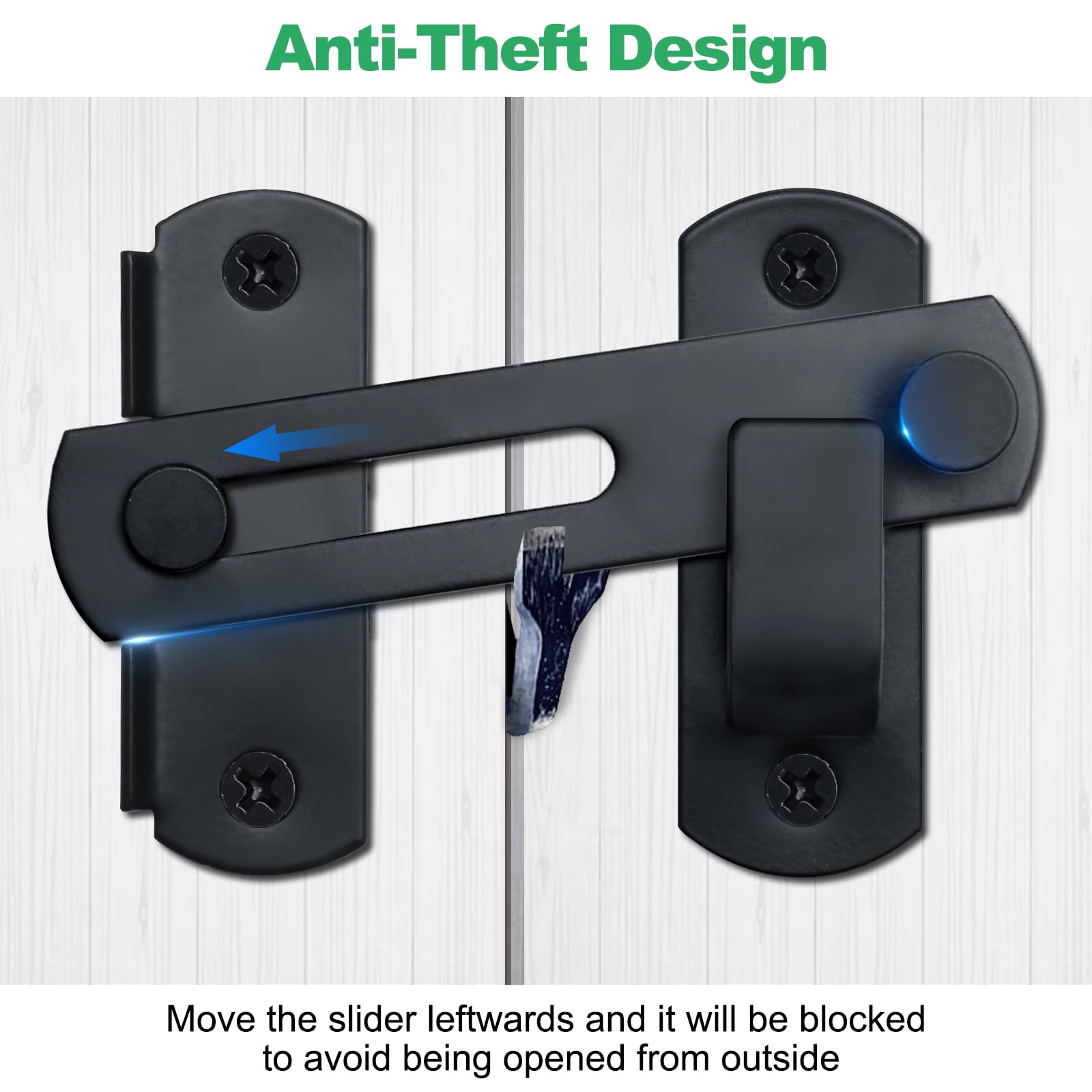 Snapklik.com : 2 Packs 4"x 2.76" Gate Latch Sliding Door Lock, 180 ...