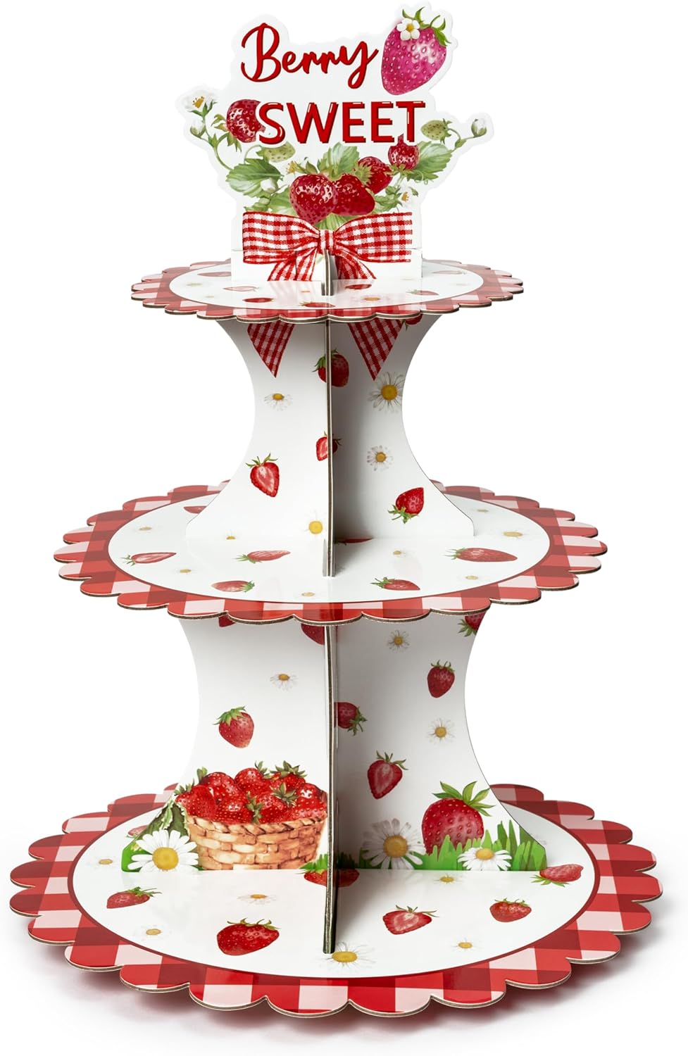 Amazon.com: Haooryx Strawberry Cupcake Stand - 3 Tier Berry Sweet Red ...