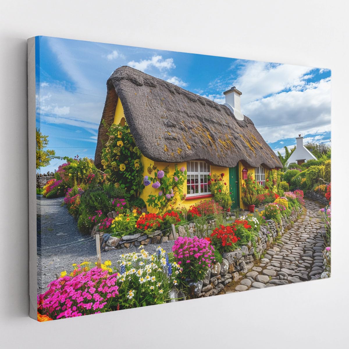 Beautiful Irish Landscape With Cottages 160+ Log Cabins Ireland Stock