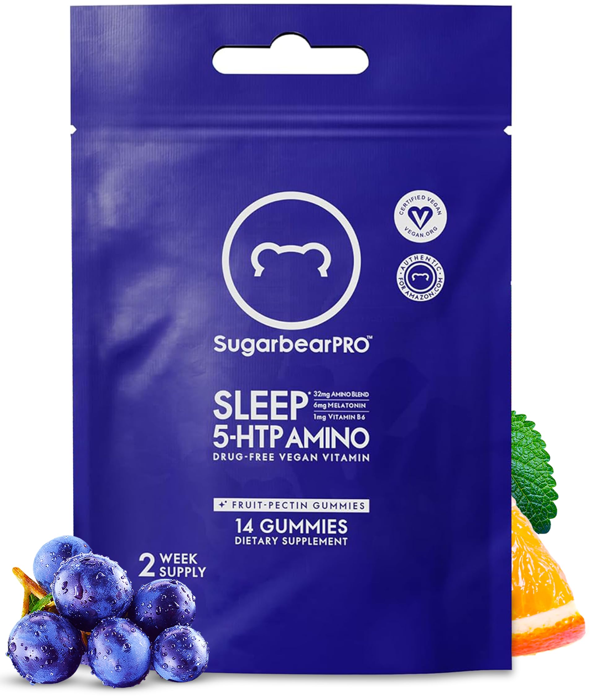 Amazon.com: Sugarbear Sleep Gummy 14 Day Supply, Extra Strength Melatonin 6mg, for Men & Women ...