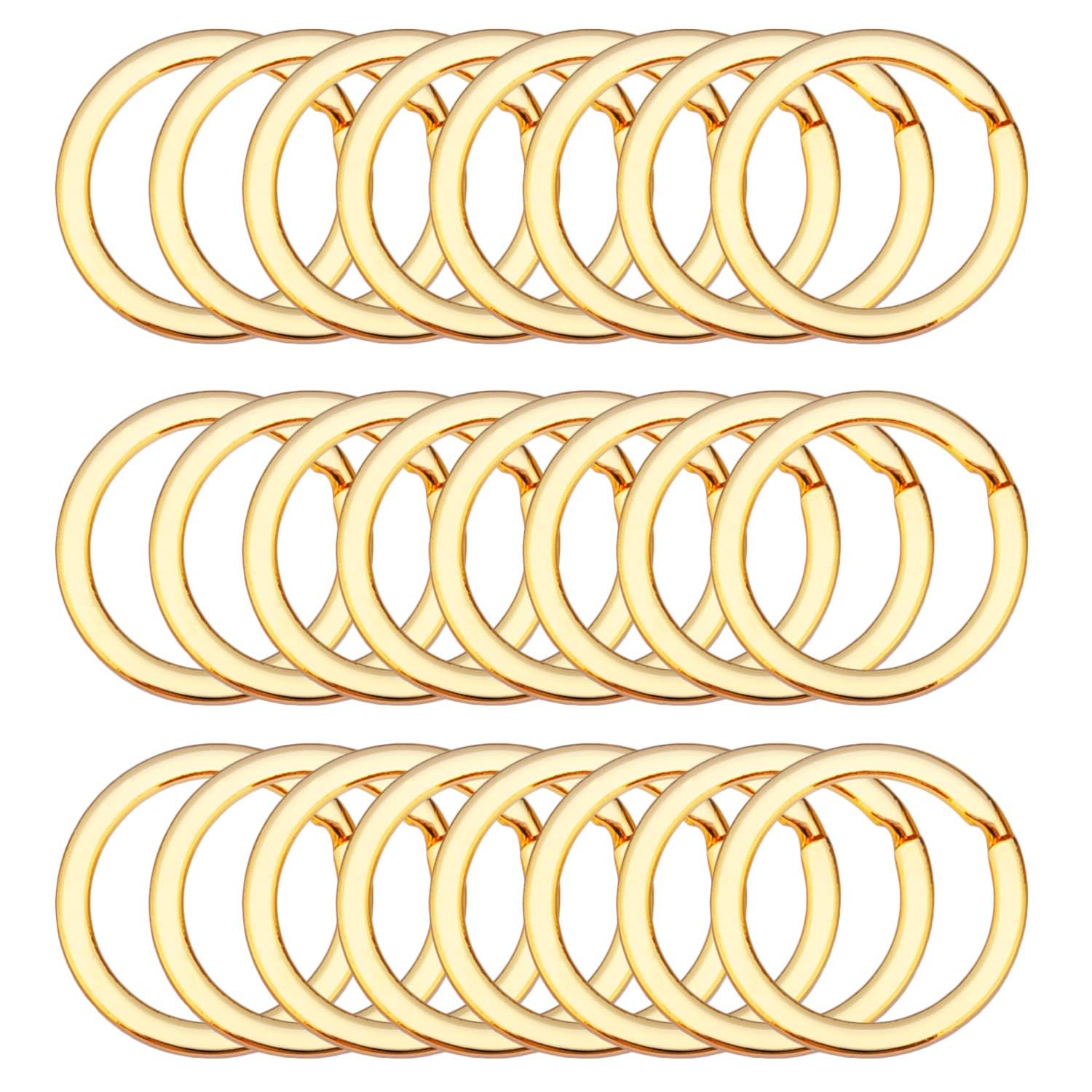 Evaluemart Golden Round Shape Key Rings 25 MM Dia, Flat Key Chain Rings ...