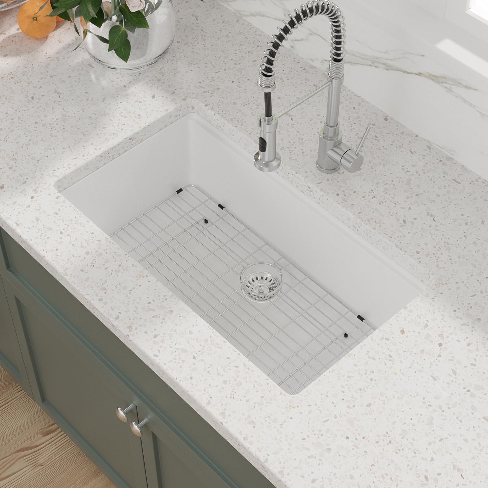30 White Kitchen Sink Granite Composite - Sarlai 30 x 19 inch Kitchen ...