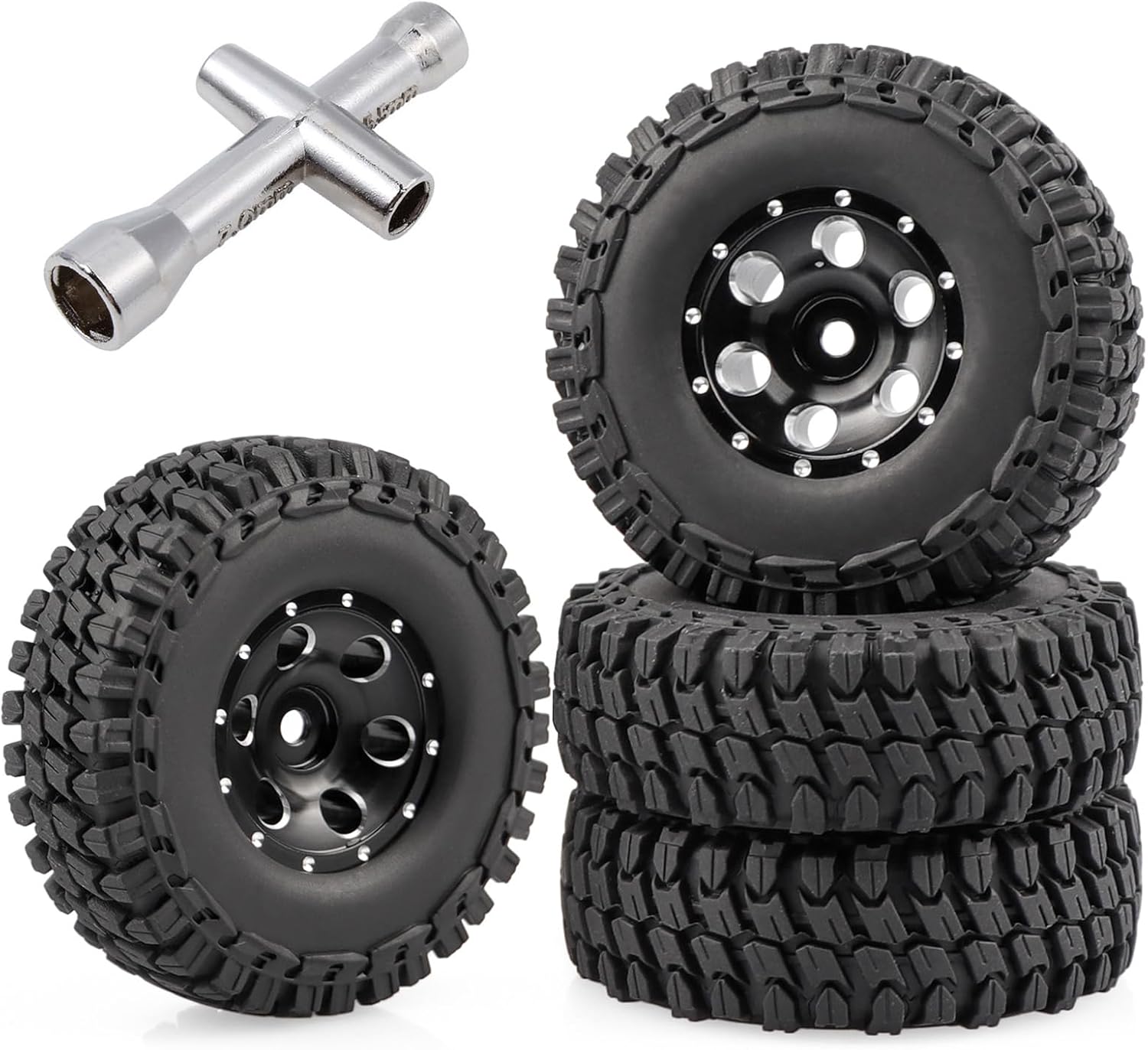 AIMROCK RC Crawler 1.0 Wheels and Tires Upgrades for SCX24 Deadbolt ...