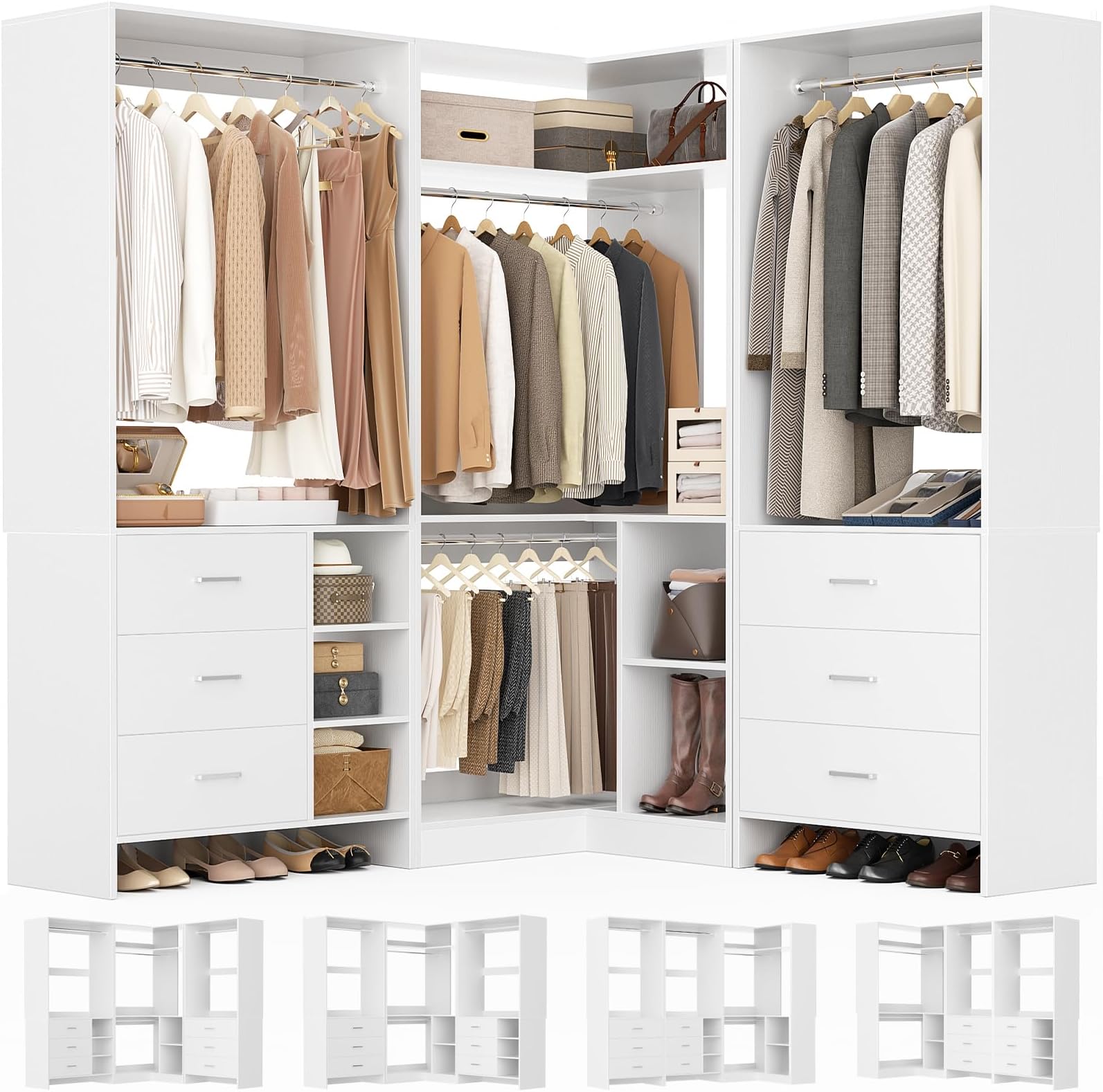 Amazon.com: Easy Track PH45-TR Dual Tower Bedroom Closet Storage Wall ...