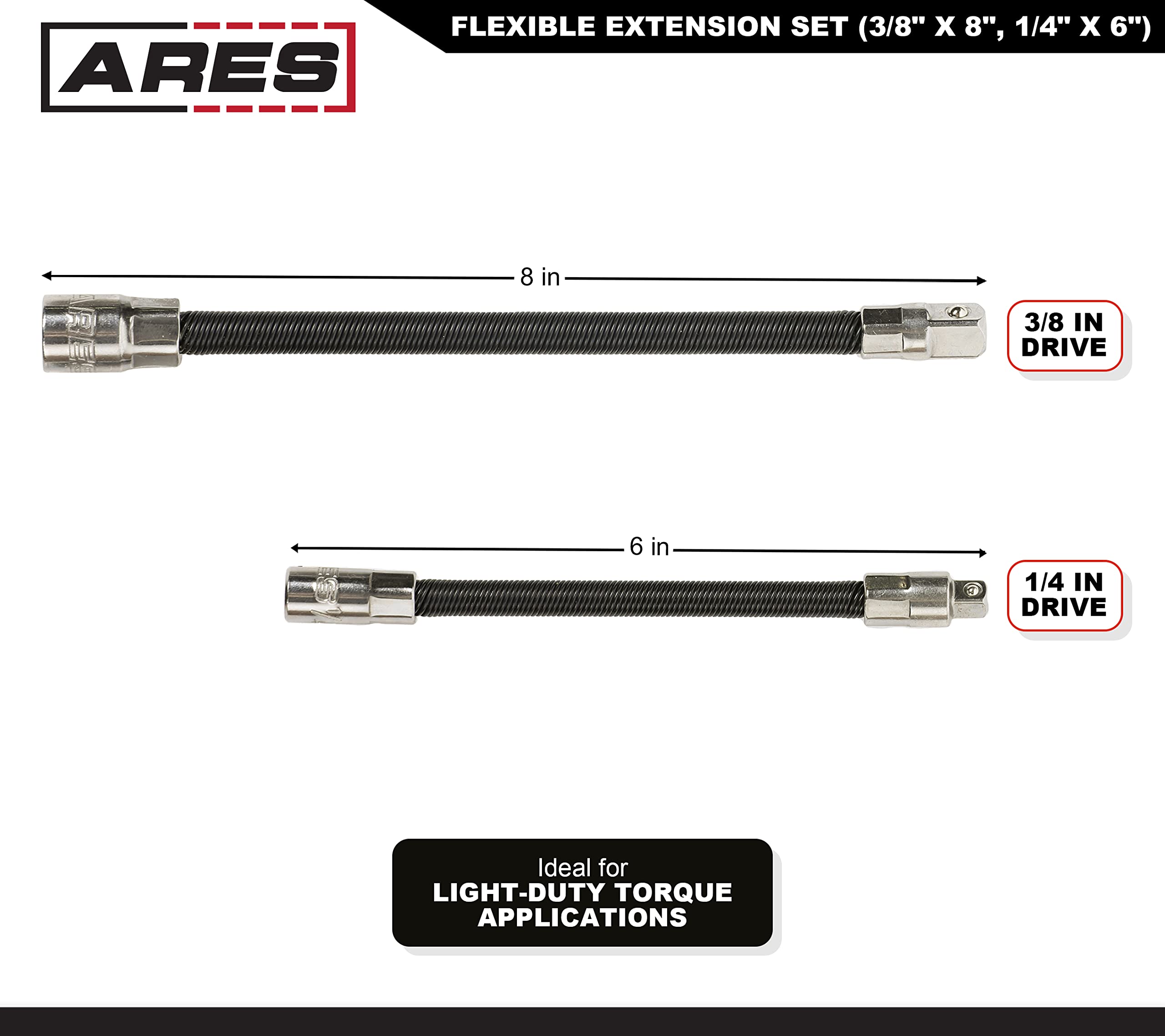 Snapklik.com : ARES 42071 2-Piece Flexible Socket Extension Set 1/4 ...