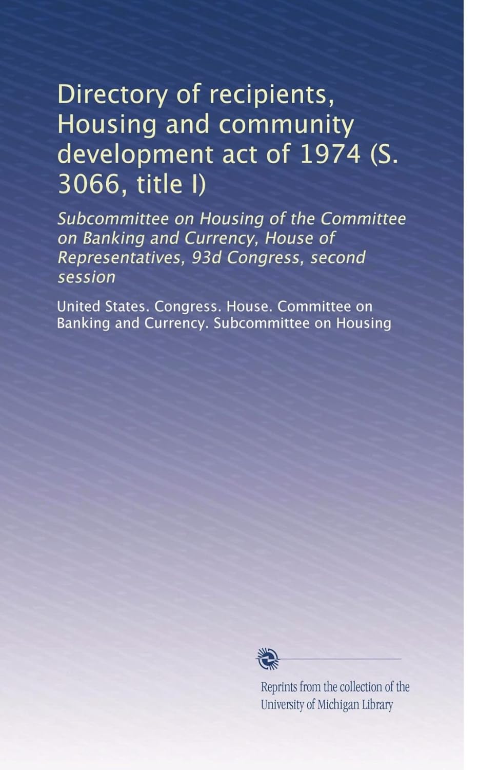 Amazon.com: Directory of recipients, Housing and community development ...
