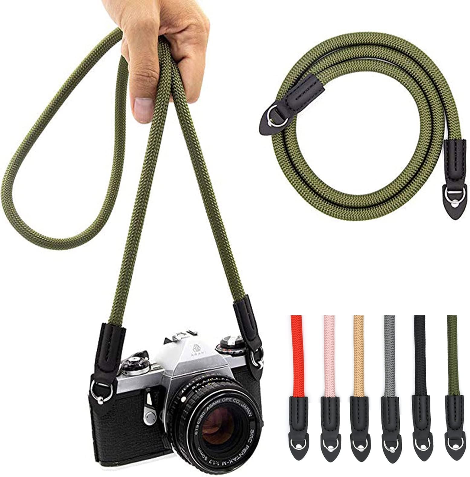 Amazon.com : Eorefo Camera Strap Vintage 100cm Nylon Climbing Rope ...