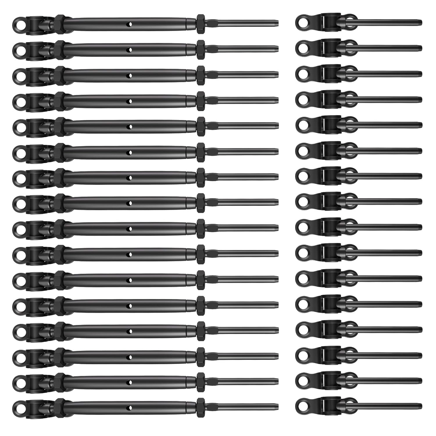 Amazon.com: WAYSKA 16 Pairs Black T316 Stainless Steel Cable Railing ...