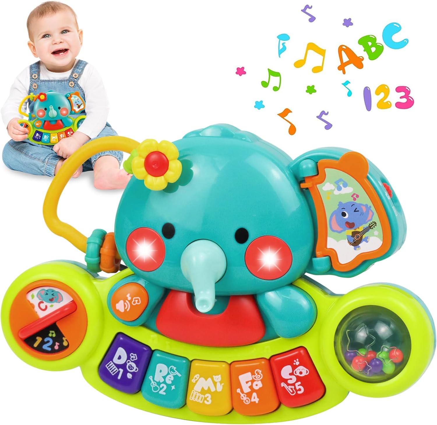 YOLOMOON Baby Toys 6-12 Months, Baby Toys 3 6 12 18 Months, Elephant ...