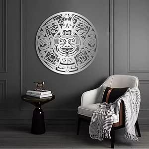 Amazon.com: Aztec Calendar Metal Wall Art, Metal Mayan Calendar Wall ...