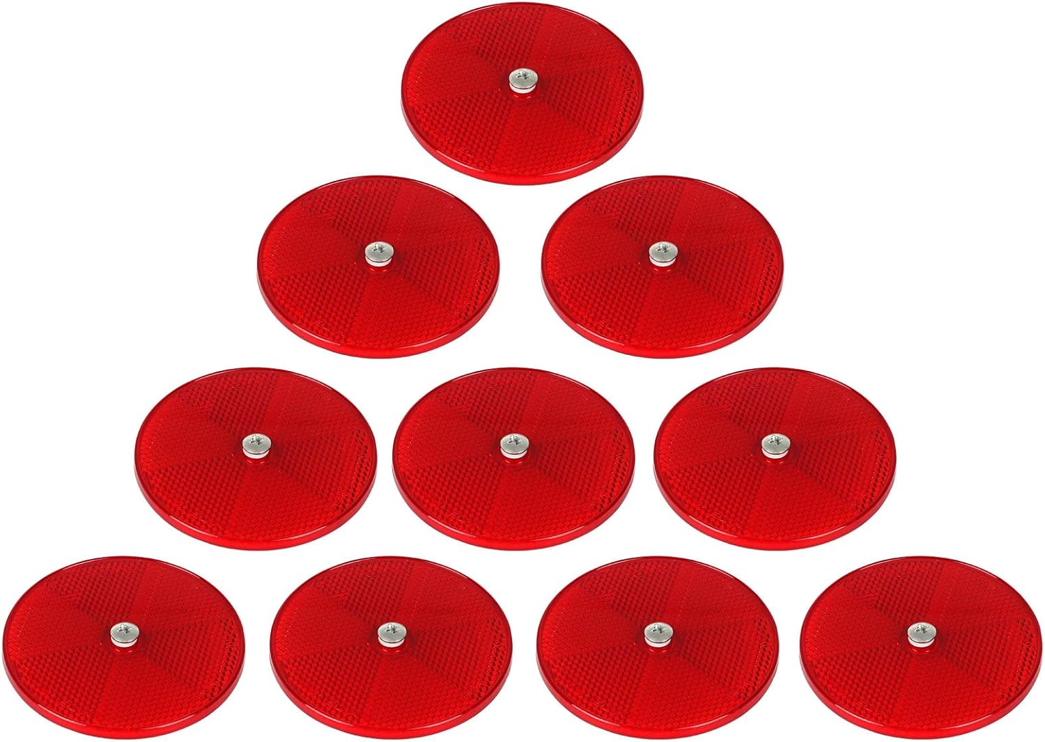 Amazon.com: Yinaolan 10 Pack Red Screw on Round Reflectors, E11 ...