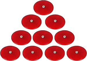 Amazon.com: Yinaolan 10 Pack Red Screw on Round Reflectors, E11 ...