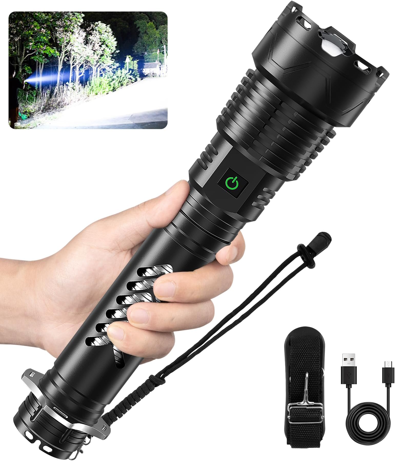 NJ FOREVER Rechargeable Flashlight High Lumens, 150000 Lumens Super ...