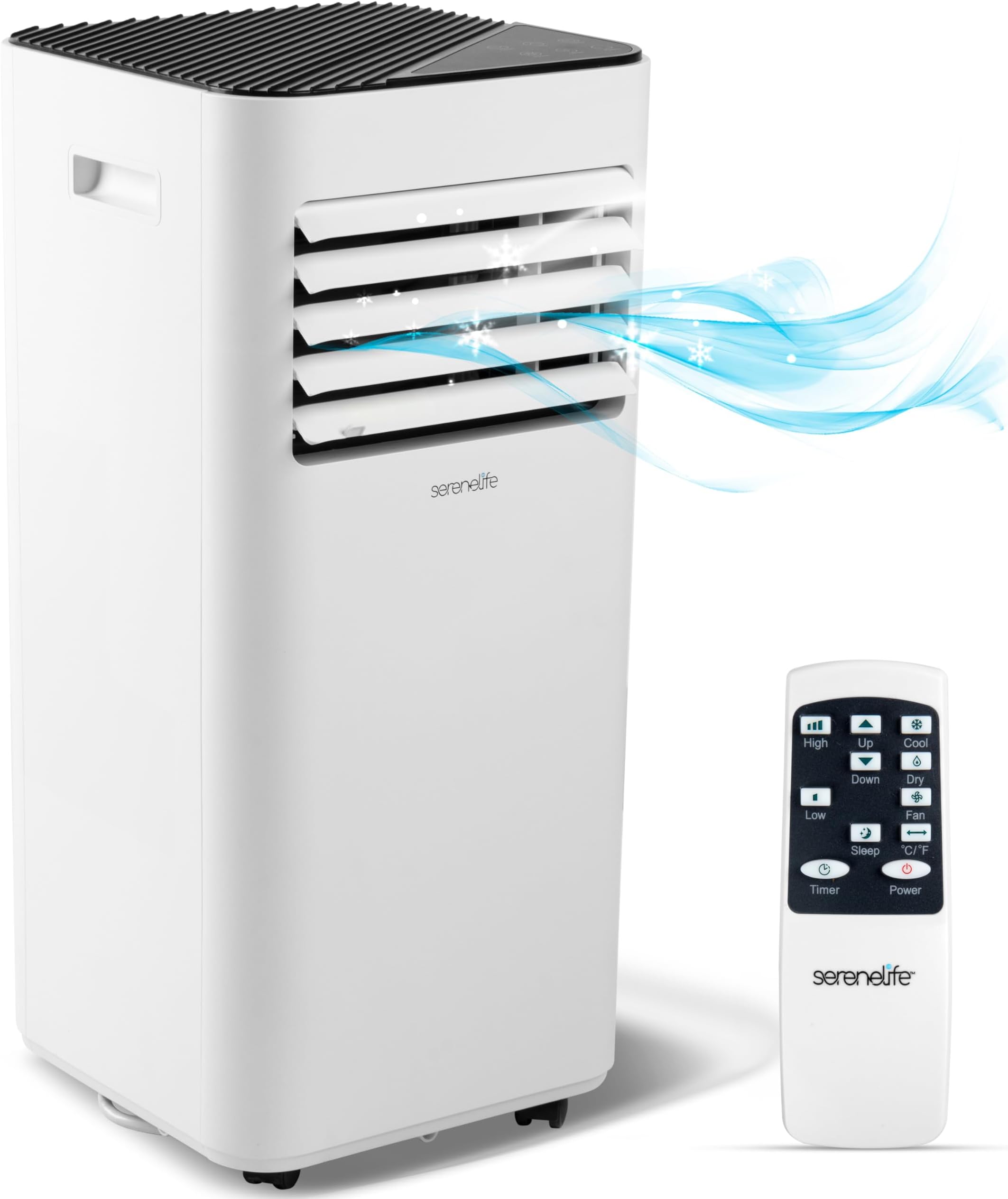 SereneLife Portable AC 10000 BTU, 3-in-1 Cooling, Dehumidifier And Fan ...