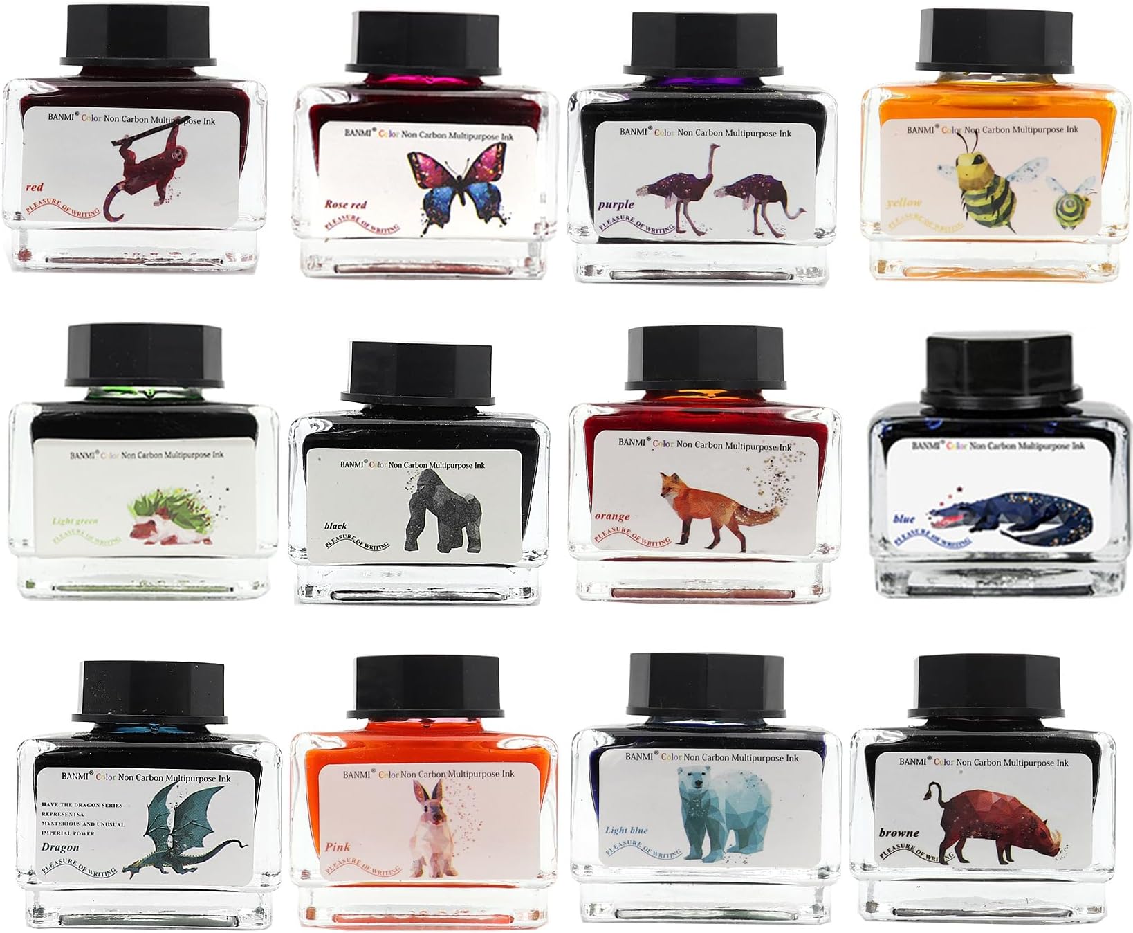 Amazon.com : Thyggzjbs 36 Pieces 12 * 3 Colors Calligraphy Ink Set ...