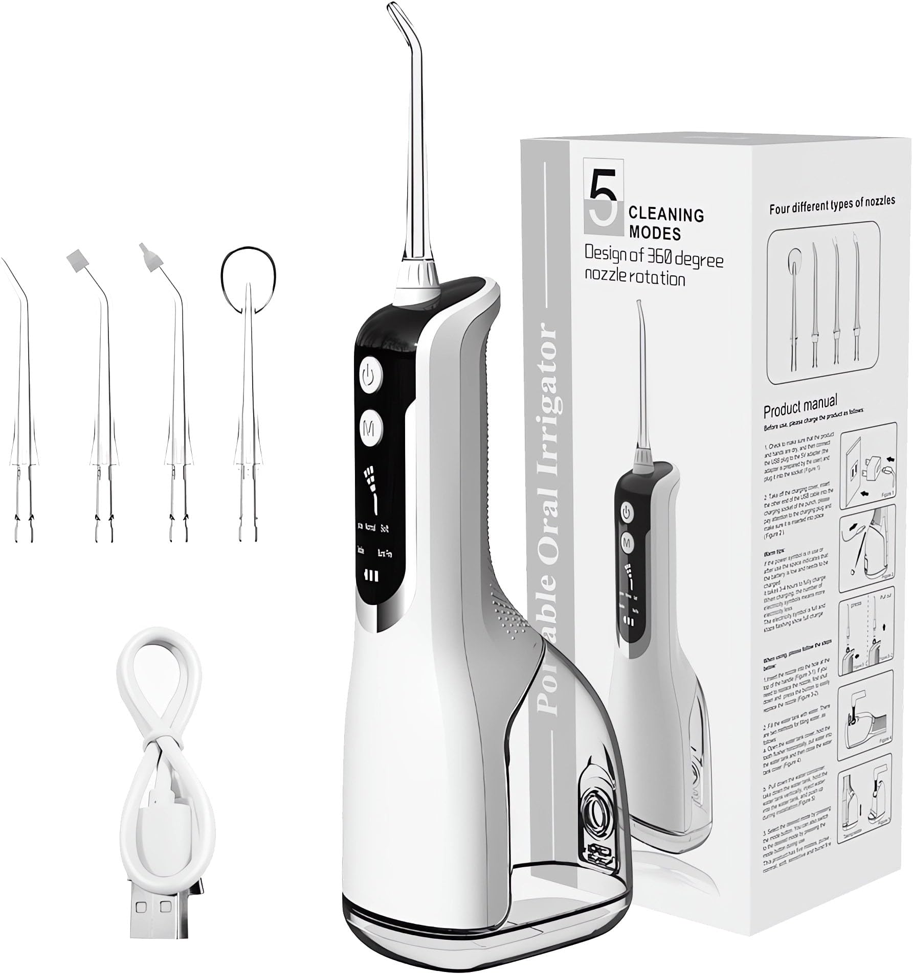 Amazon.com: Tumhorn Water Flosser Cordless Teeth Pick, Waterproof ...