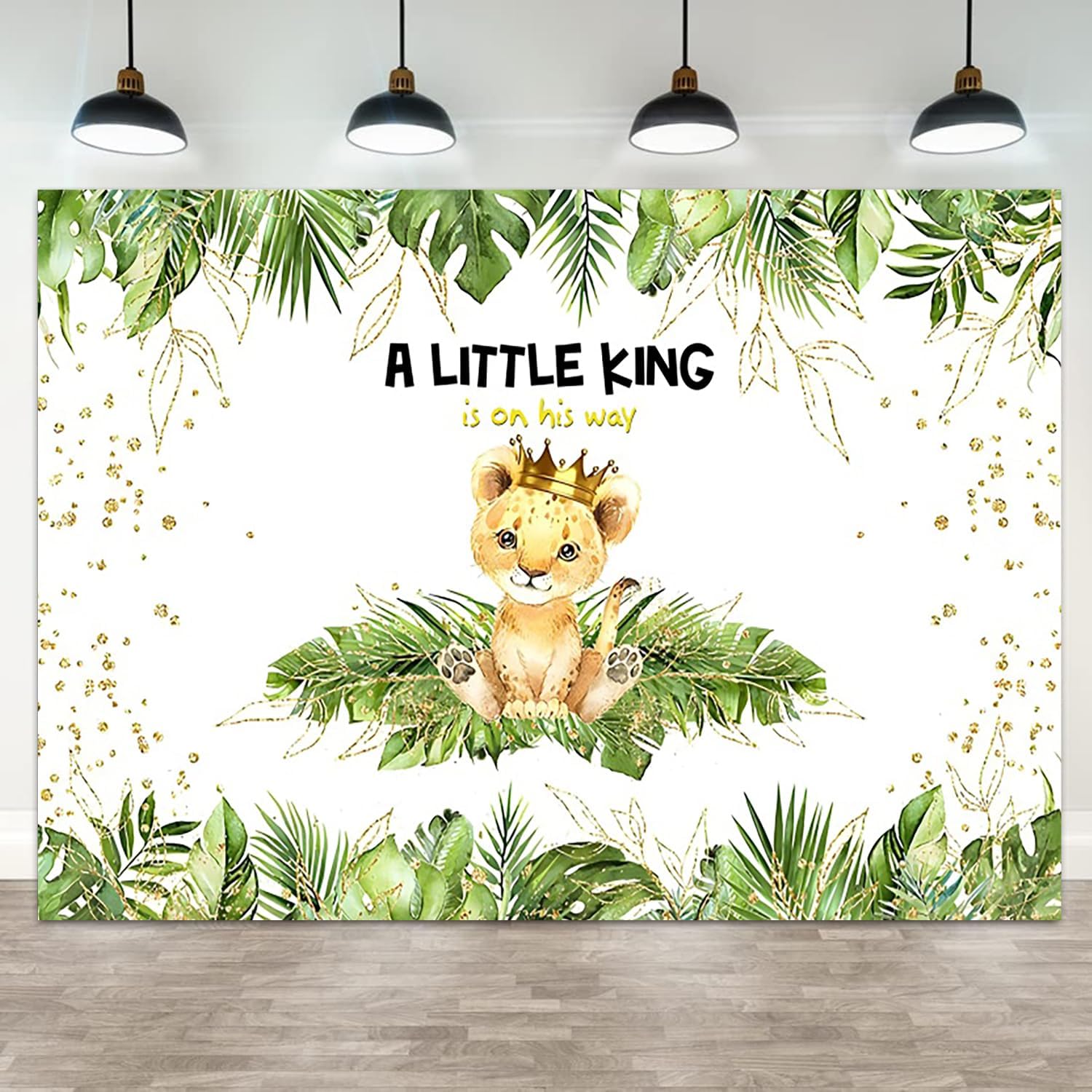 Amazon.com : ASDCXZ 5x3ft Baby Shower Backdrop A Little King is On His ...