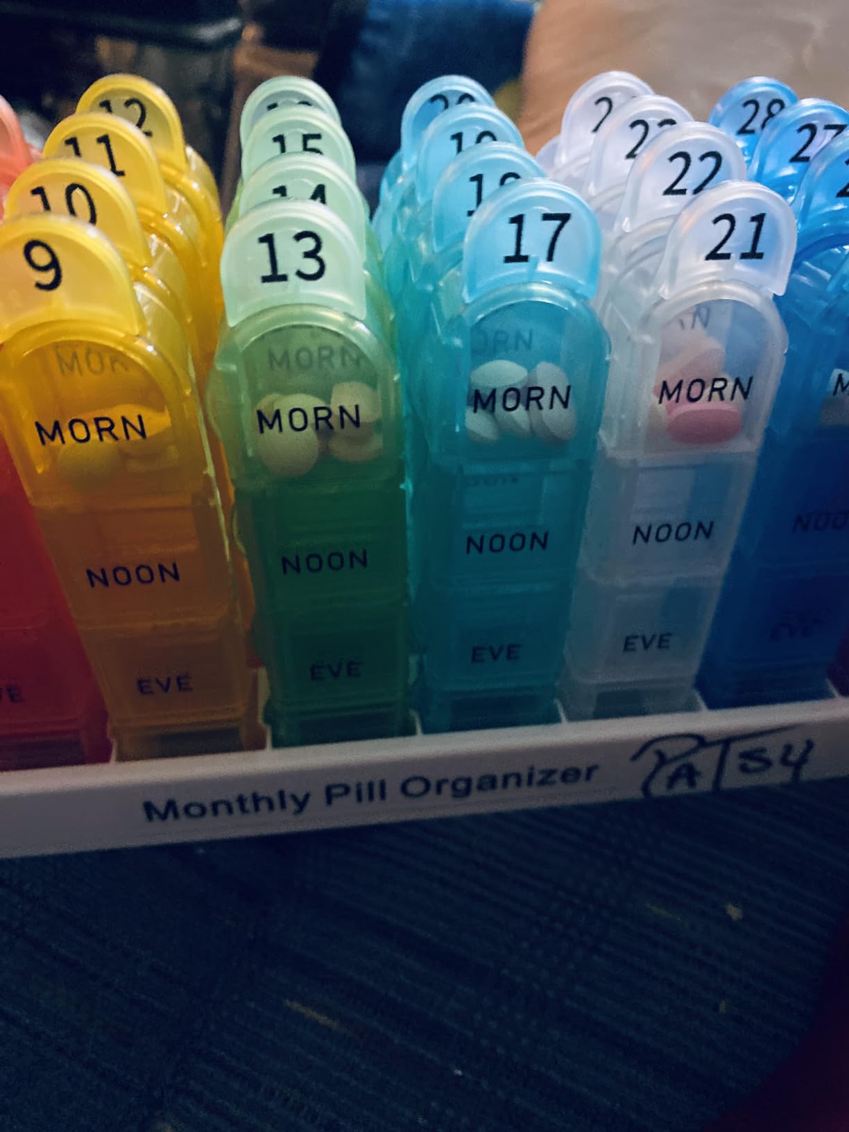 Zoksi Monthly Pill Organizer 4 Times a Day, 30 Day Pill Case, One Month ...