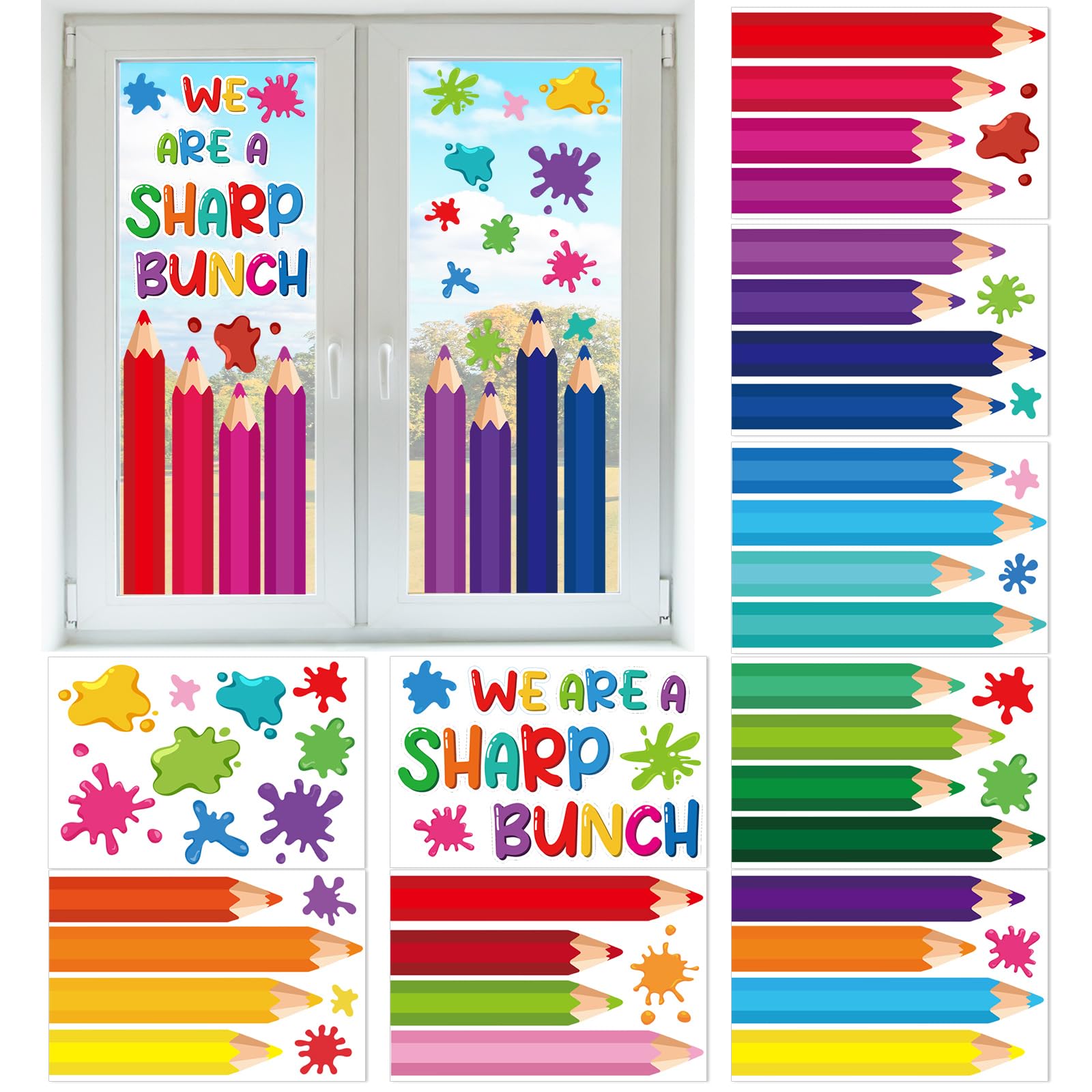 Amazon.com: 9 Sheets Back to School Window Clings Stickers First Day of ...