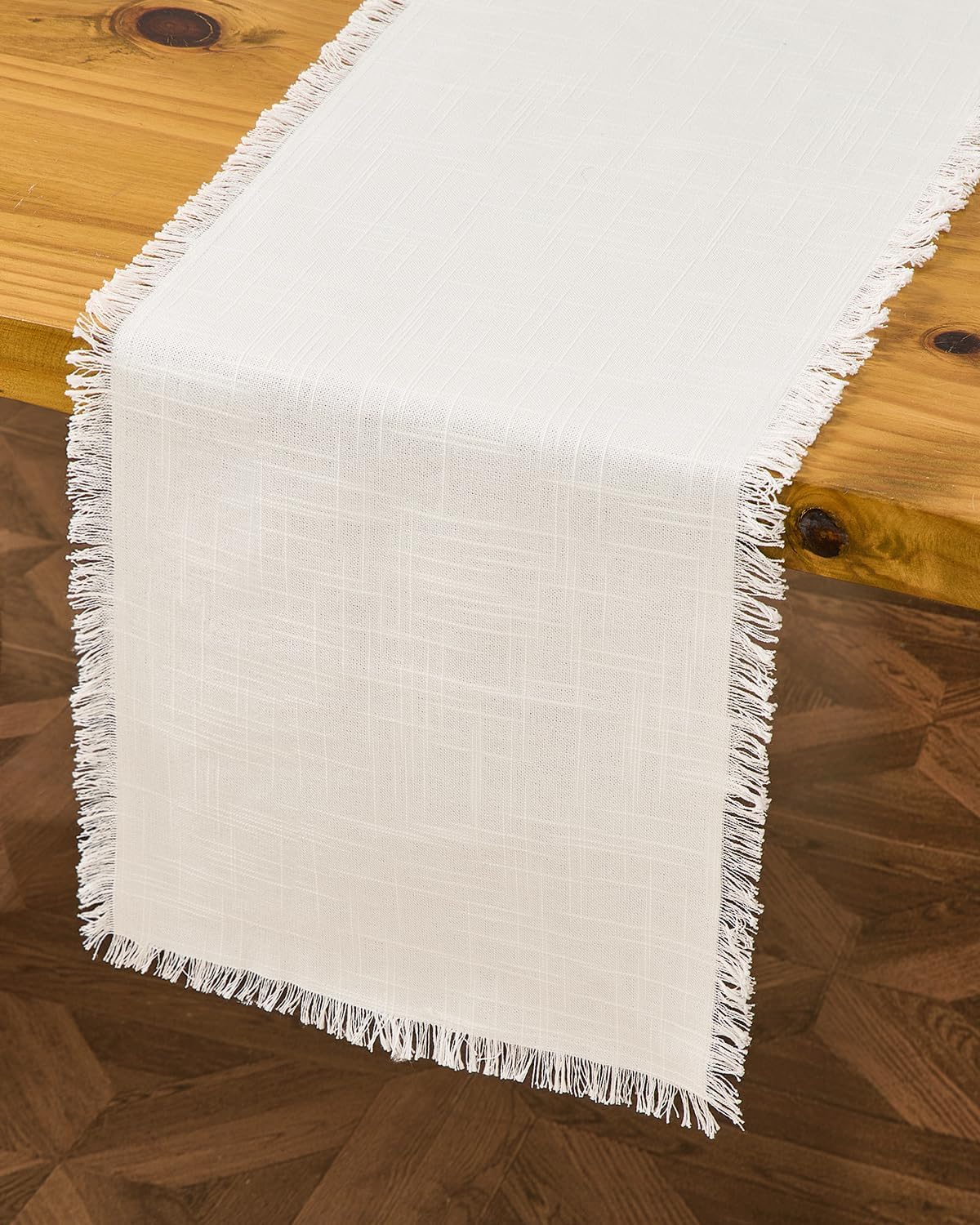 Amazon.com: Letjolt White Table Runner 72 Inches Farmhouse Table Runner ...
