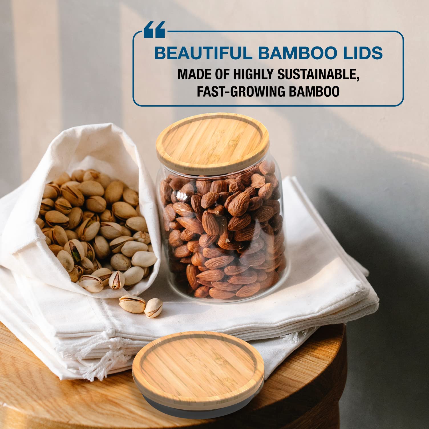 Snapklik.com : Masontops Timber Tops Bamboo Wooden Lids For Regular ...
