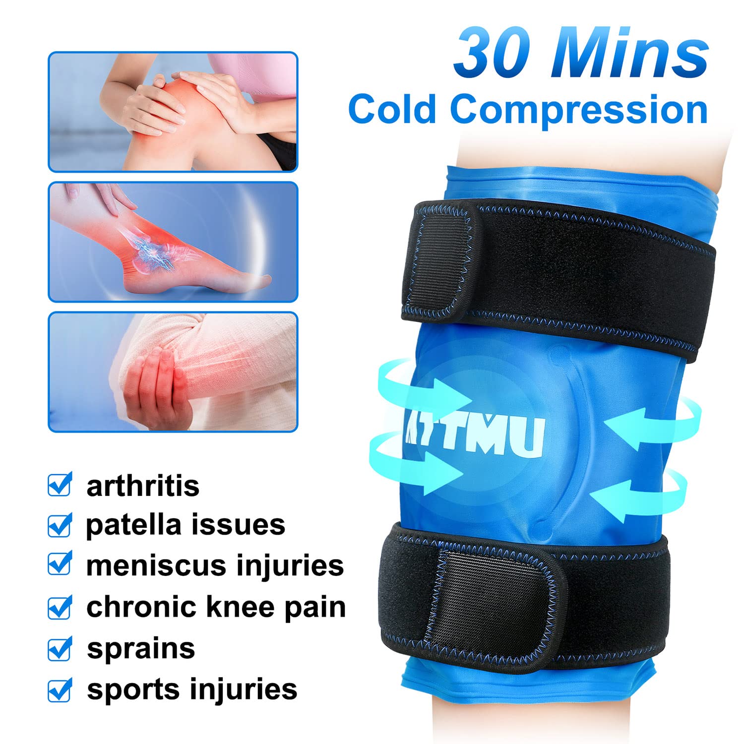 Snapklik.com : Knee Ice Pack Wrap, Gel Ice Pack For Knees Reusable, Ice ...