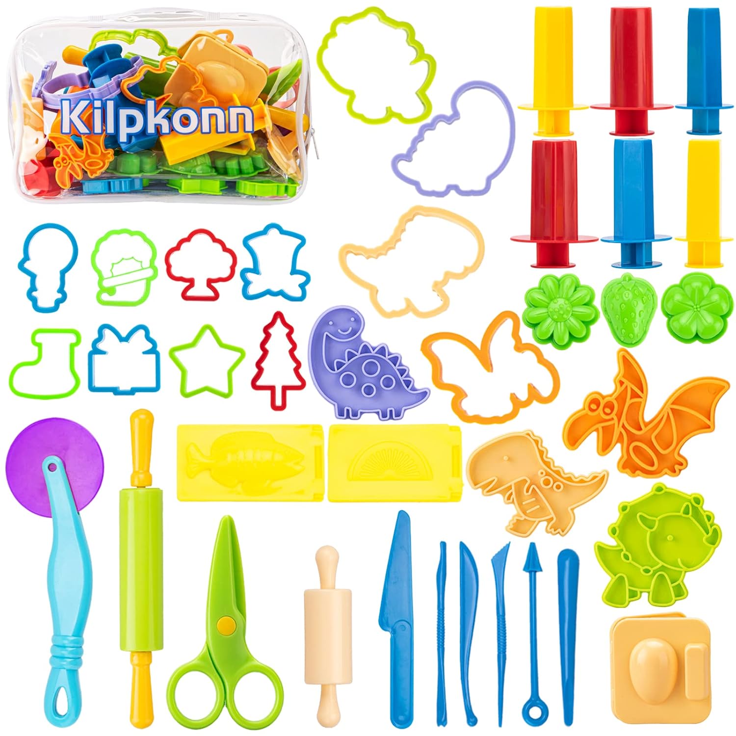 Buy Dough Tools Kit, 42Pcs Dough Accessories, Molds, Shape, Scissors ...