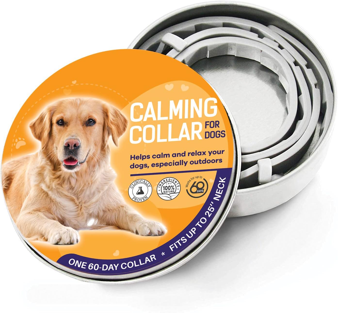 Dog Calming Collar – 25 Inches Adjustable Calming Collar for dogs - 100 ...