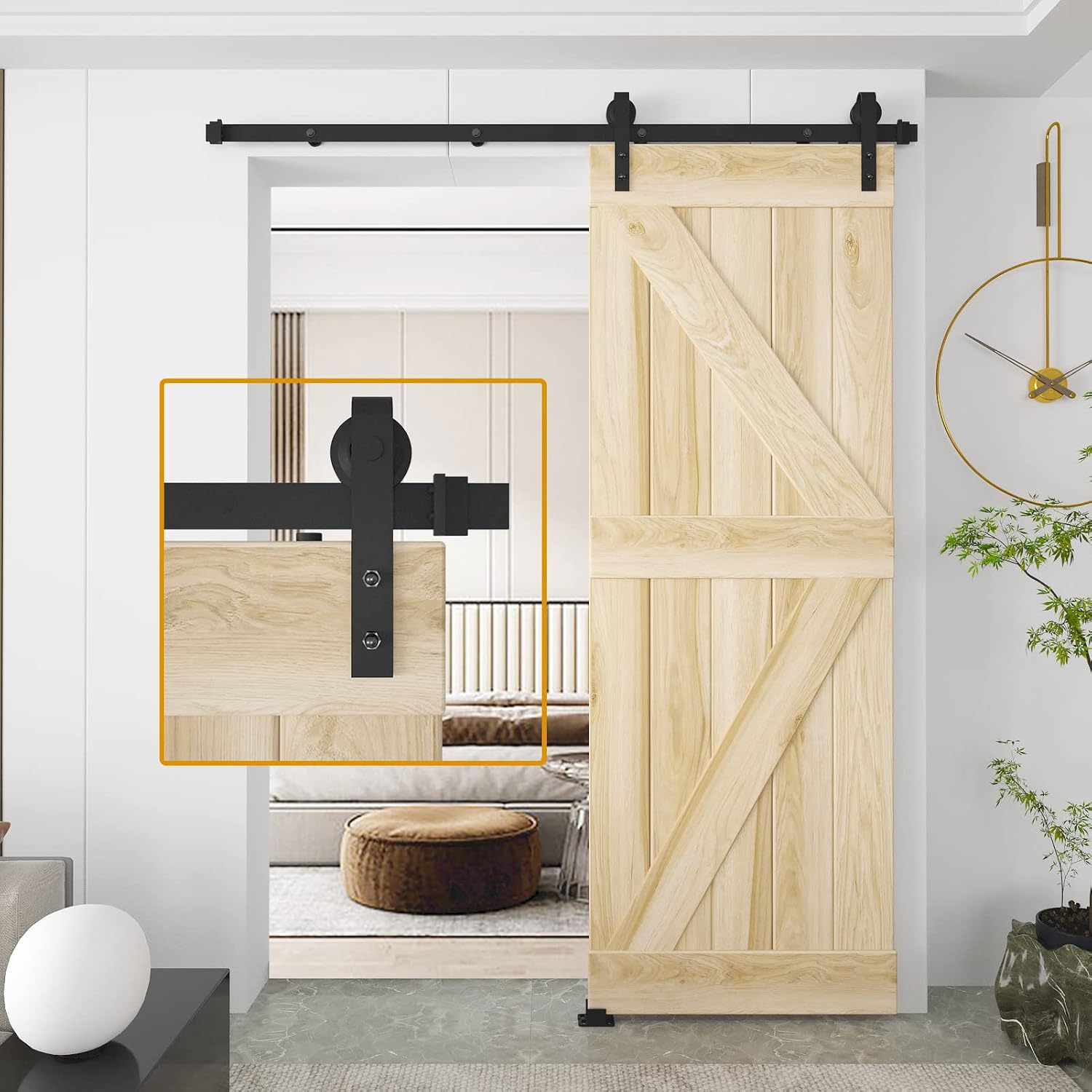 Amazon.com: DonYoung 5FT Sliding Barn Door Hardware Kit, Heavy Duty ...