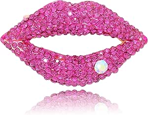 Amazon.com: Vancy Utopia Lips Shape Rhinestone Brooches Sexy Elegant ...