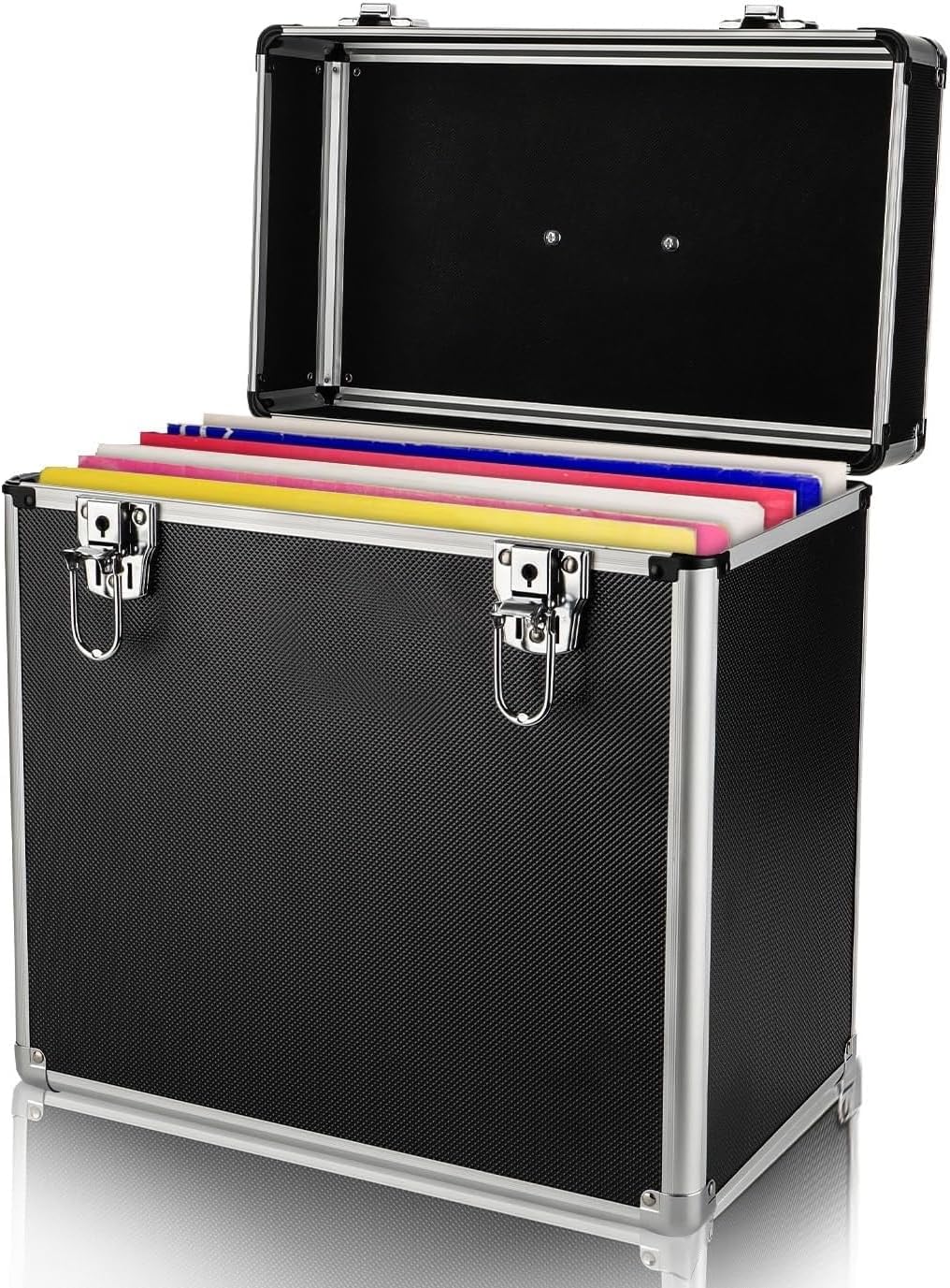 12" Vinyl Record Storage Holds 50 LP Albums Lockable Record Case ...